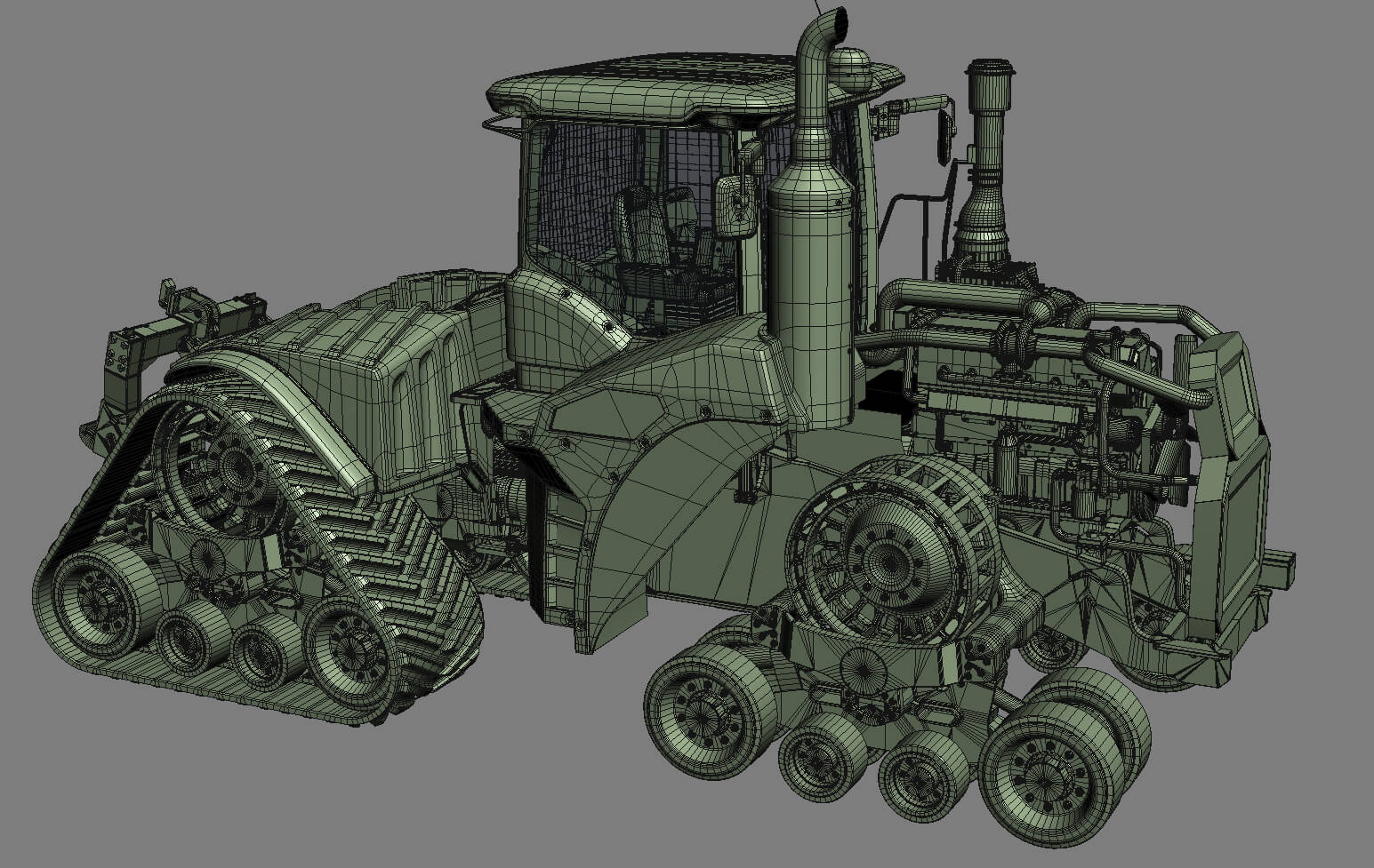 John Deere 9620 RX Tracked Power Tractor - 3D Model by modelspro