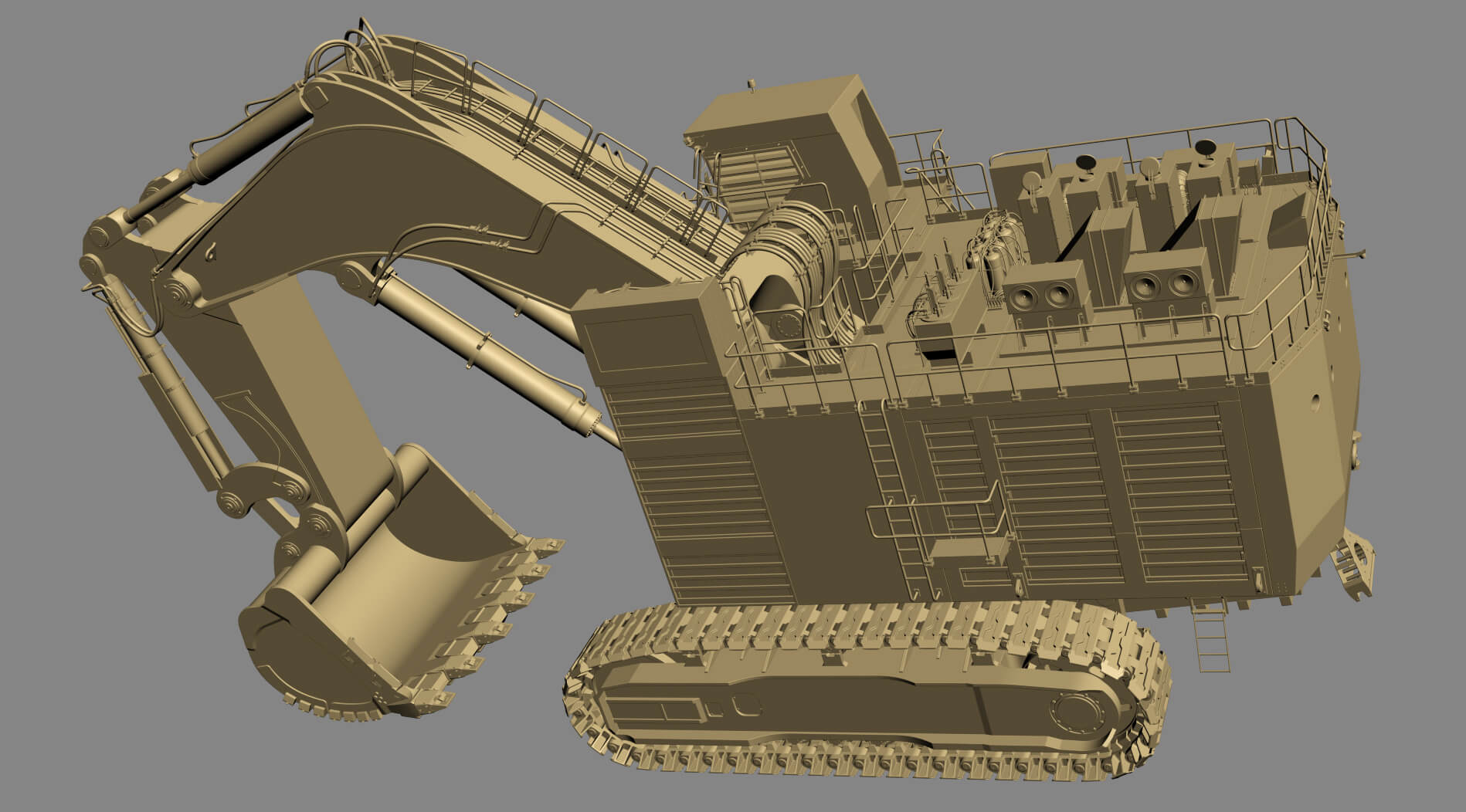 Mining Excavator Komatsu Pc8000-6 Backhoe 3D Model by modelspro