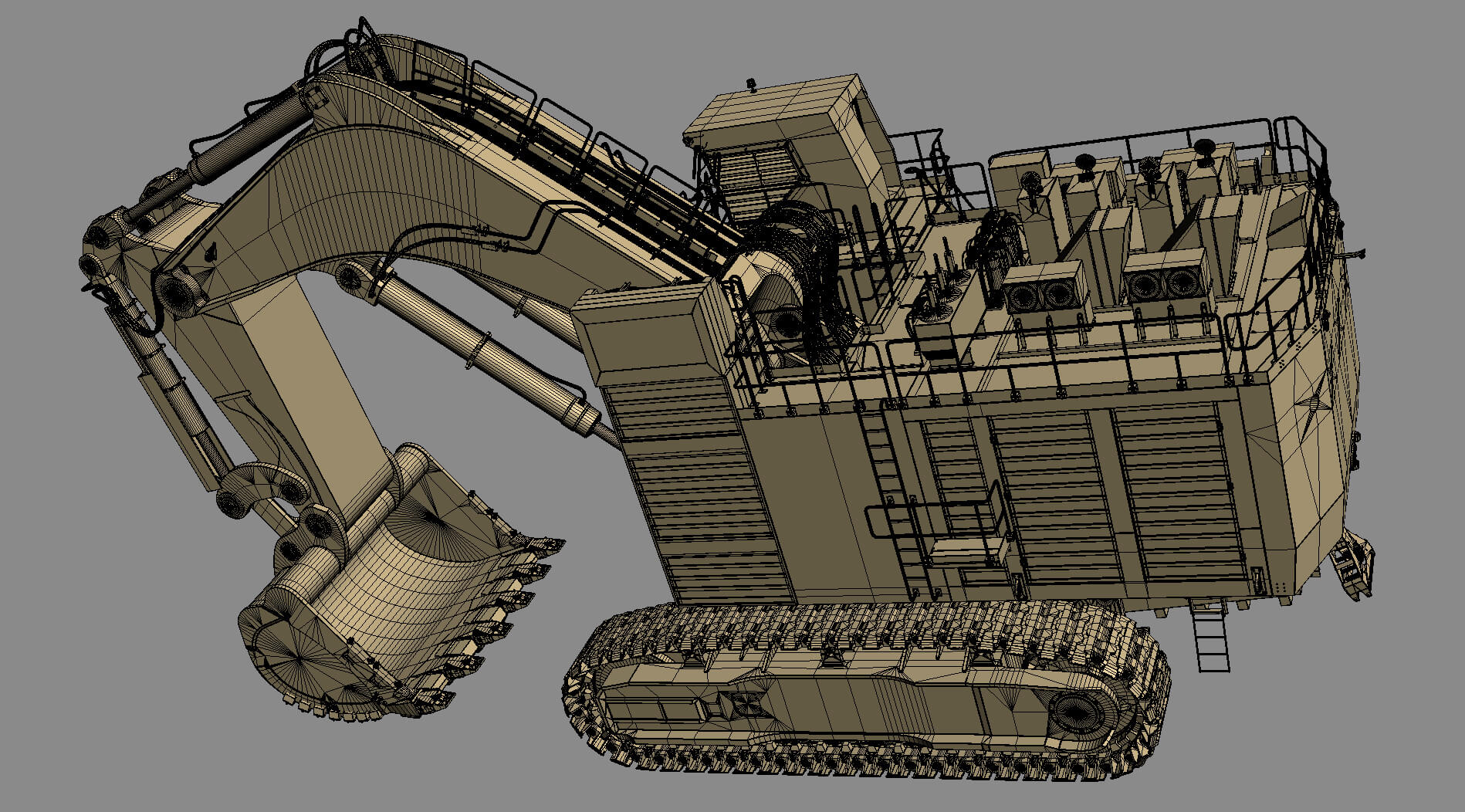 Mining Excavator Komatsu Pc8000-6 Backhoe 3D Model by modelspro