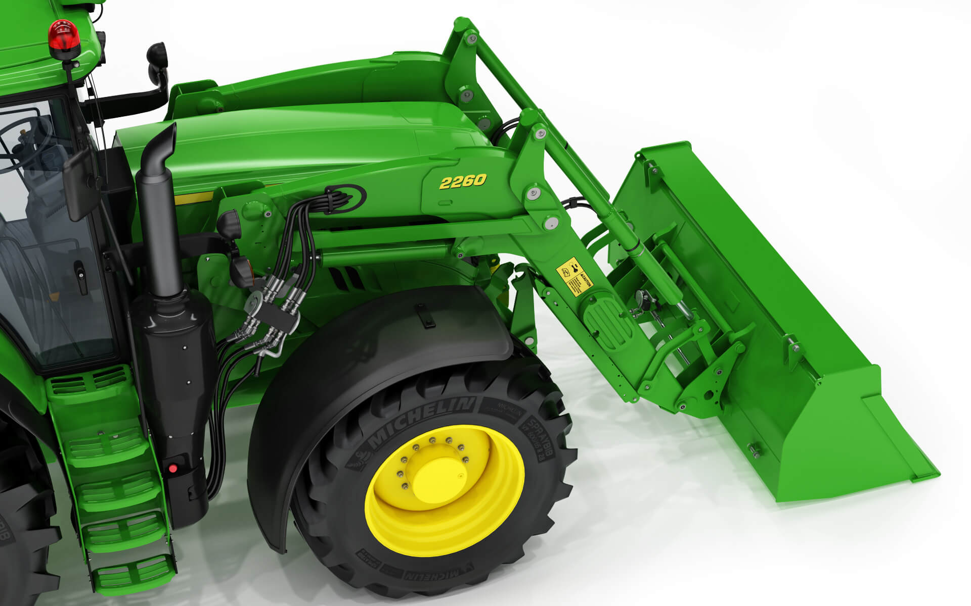 Tractor John Deere 6195M Utility With Loader - 3D Model by modelspro