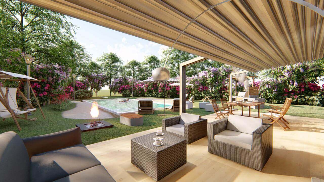 Pool patio 3D Render | RenderHub Gallery