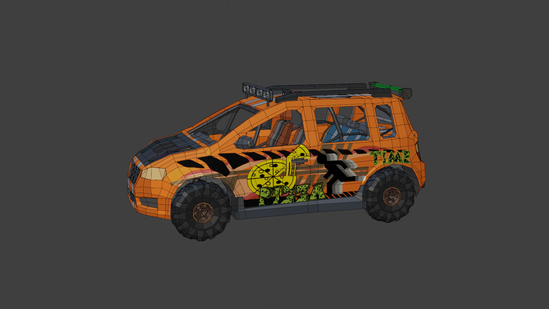 Low Poly Post Apocalypse Simple Sport Car - 3D Model by Modus_Studio