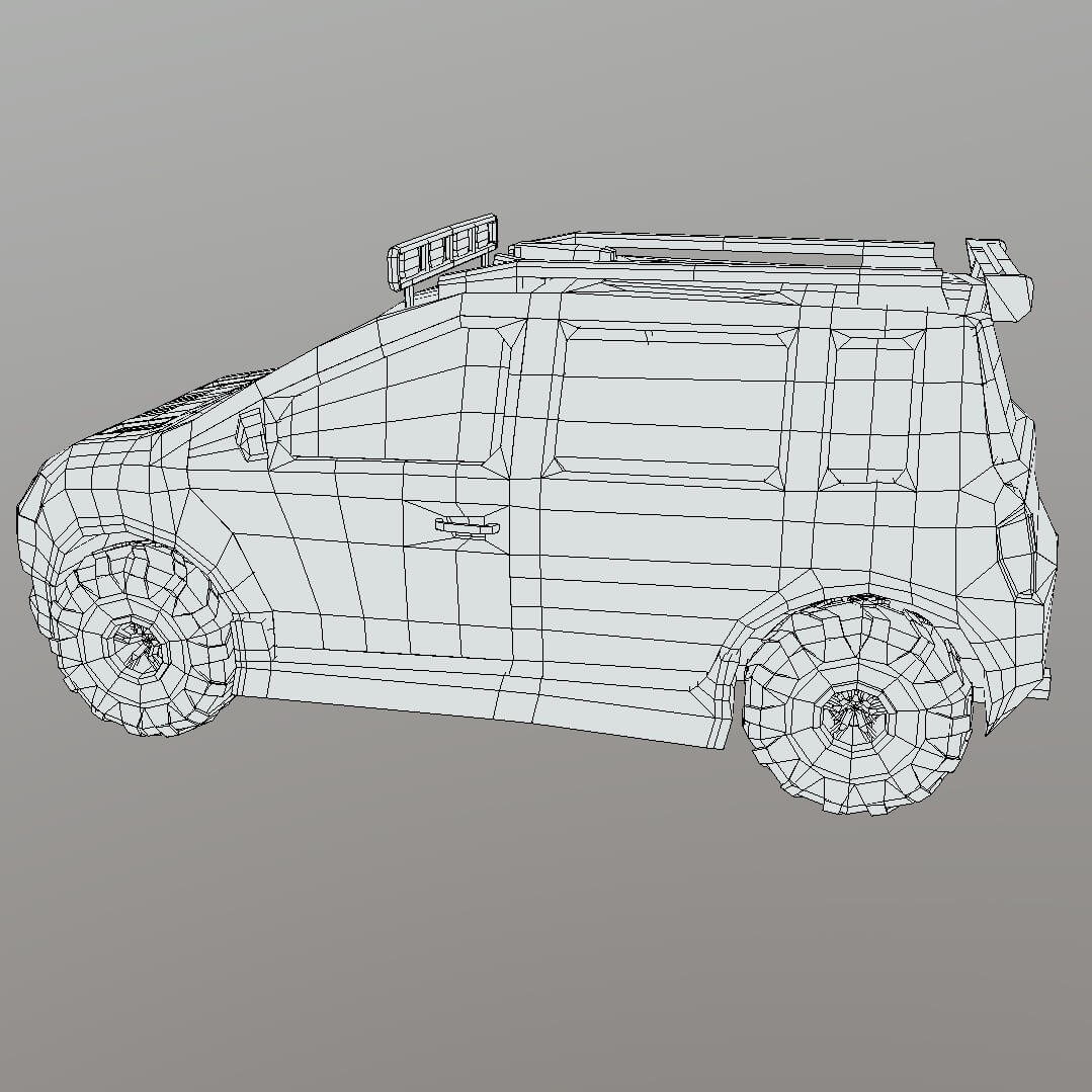 Low Poly Post Apocalypse Simple Sport Car - 3D Model by Modus_Studio