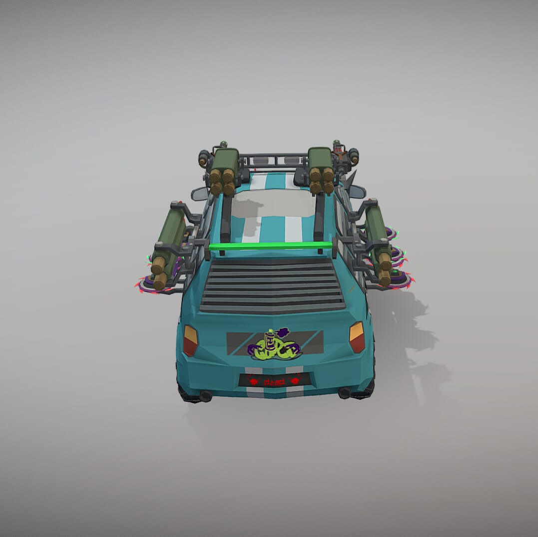 Low Poly Post Apocalypse Sport Car - 3D Model by Modus_Studio