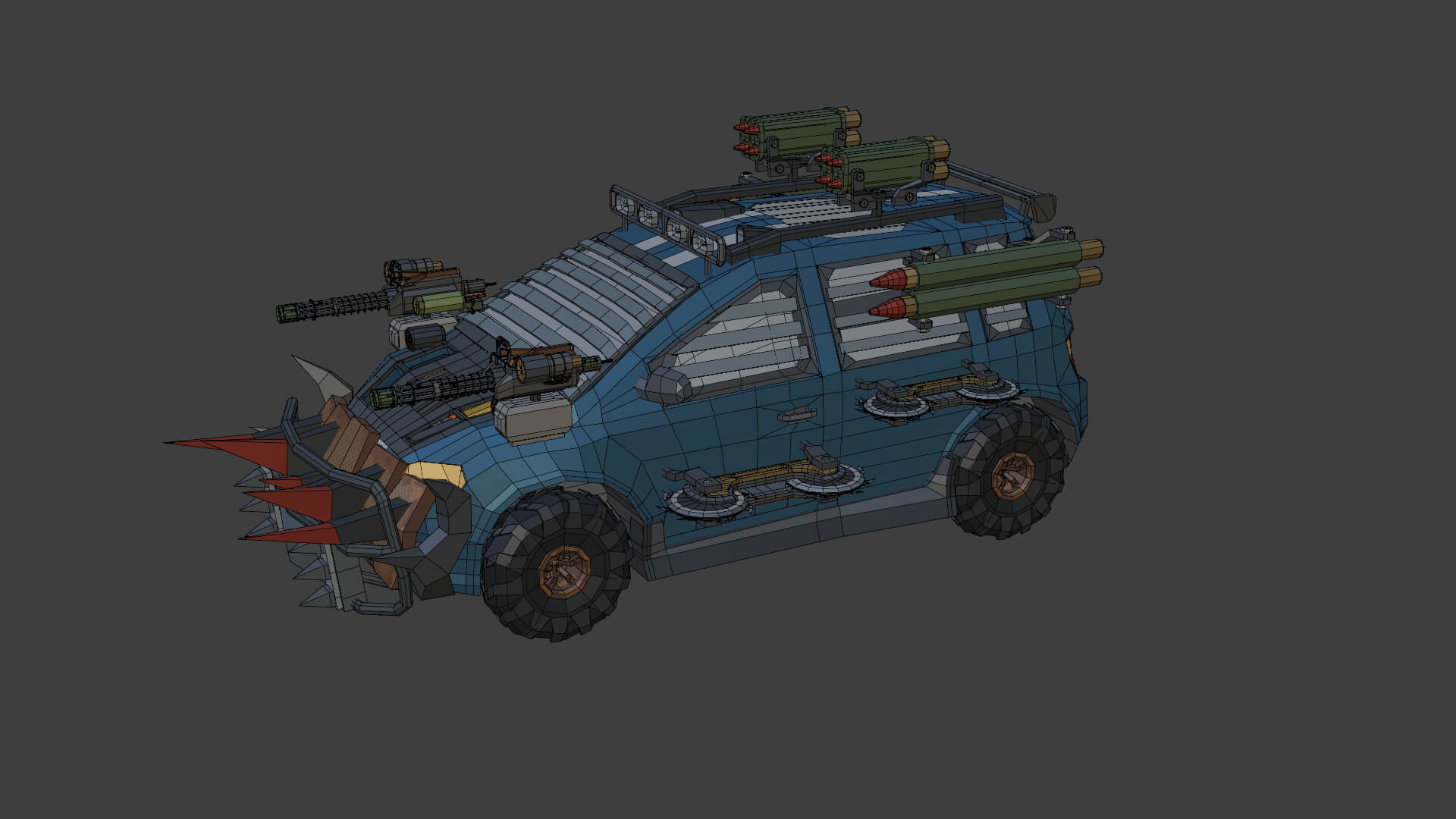 Low Poly Post Apocalypse Sport Car - 3D Model by Modus_Studio