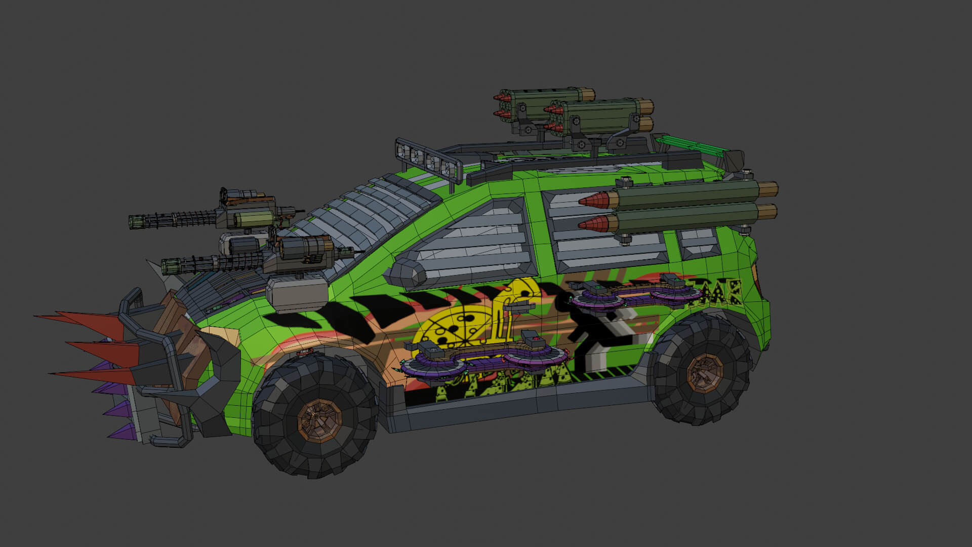 Low Poly Post Apocalypse Sport Car - 3D Model by Modus_Studio