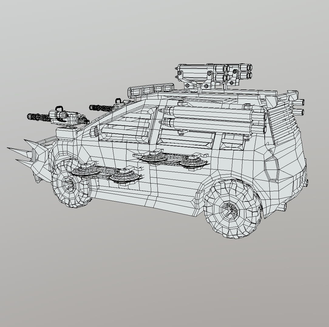 Low Poly Post Apocalypse Sport Car - 3D Model by Modus_Studio