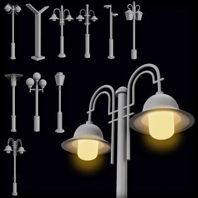 Street Light | Base Mesh-VOL01 3D Model by Mohadese Farzi