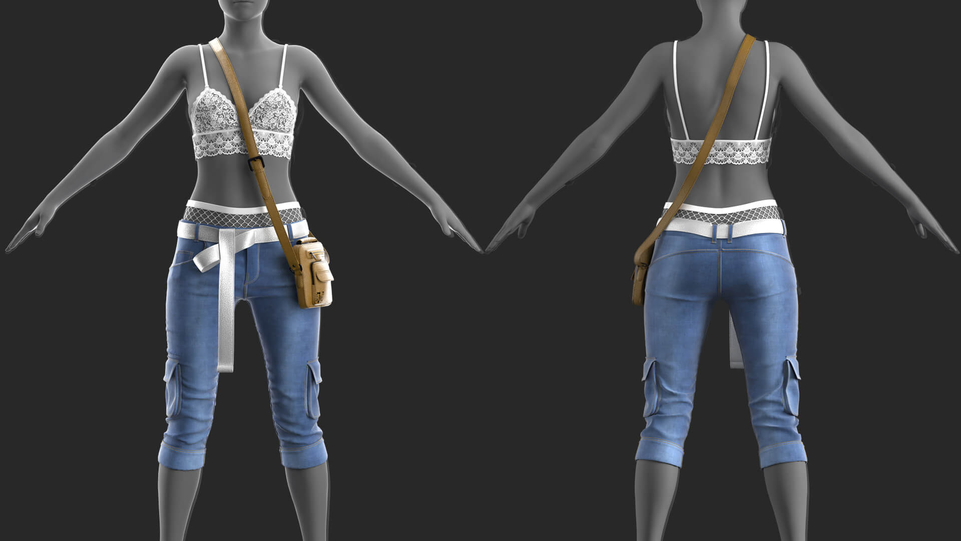 Girl's Outfit 13 - Marvelous / Clo +Video Process 3D Model by mohamadsolaty