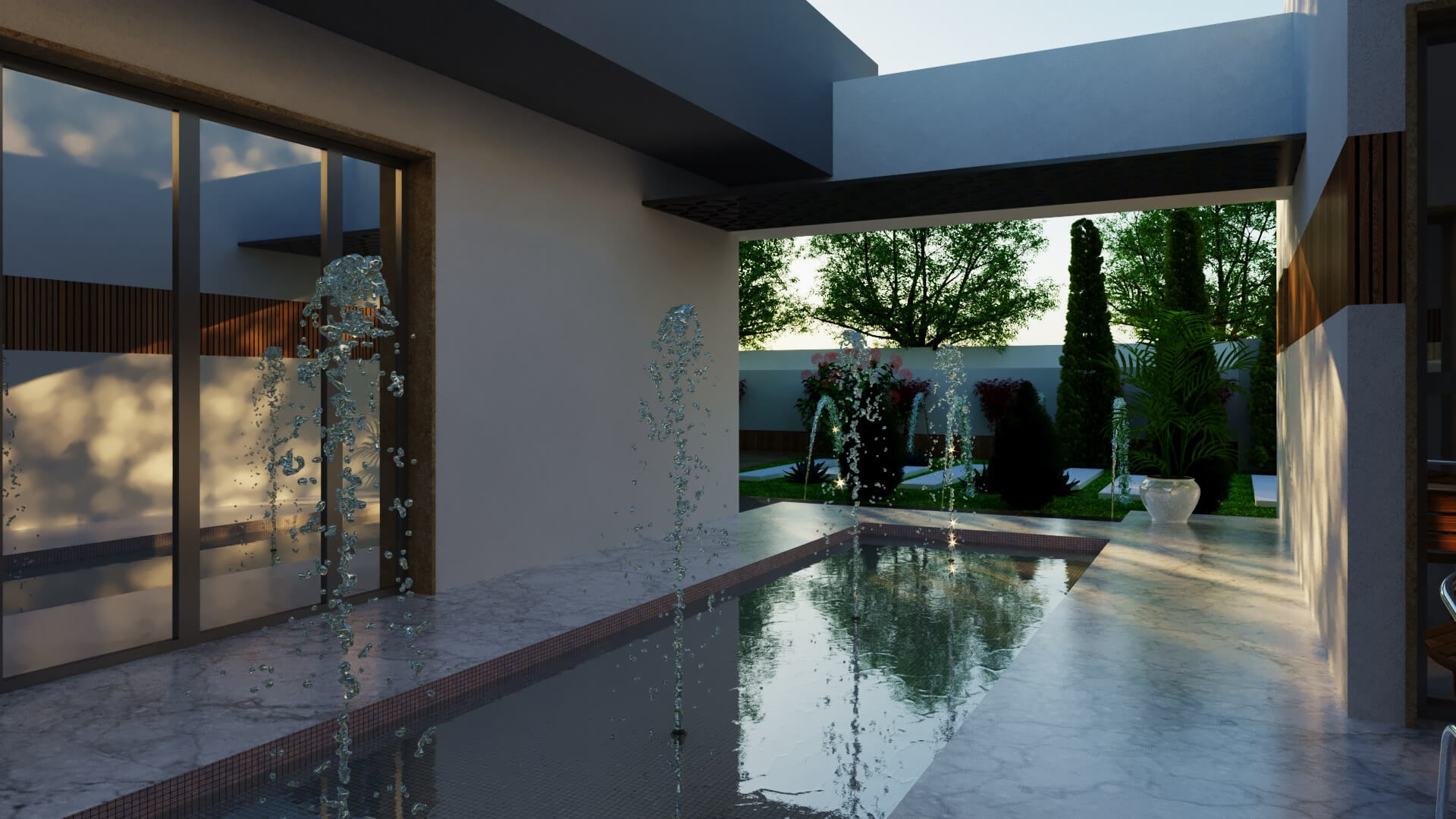 3D Model of a Ground Floor Villa With an Internal Opening by mohamed ...