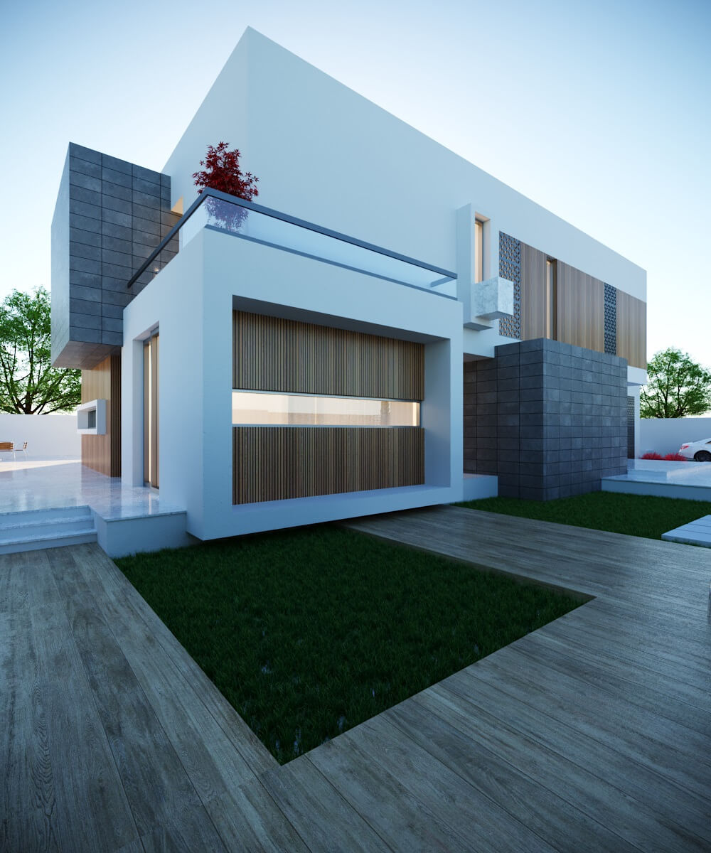 Two-Story Exterior Scene 3D Model Low Poly 3D Model by mohamed altaher ...