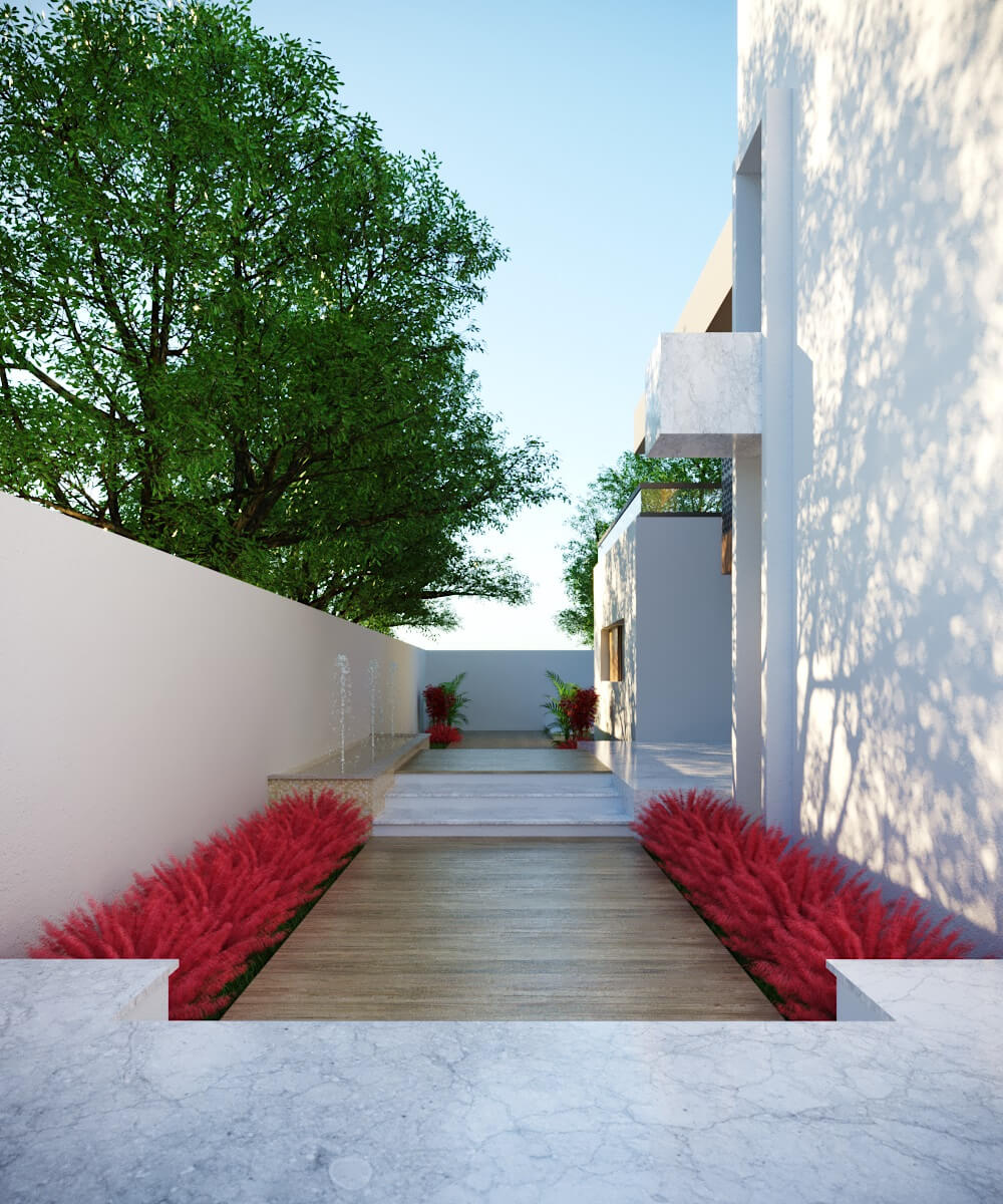 Two-Story Exterior Scene 3D Model Low Poly 3D Model by mohamed altaher ...