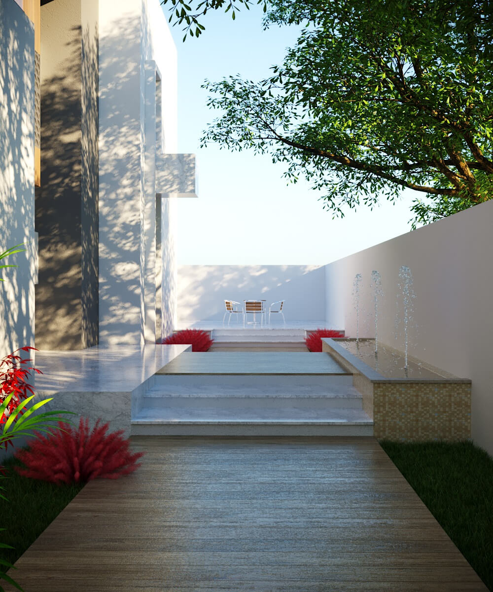 Two-Story Exterior Scene 3D Model Low Poly 3D Model by mohamed altaher ...