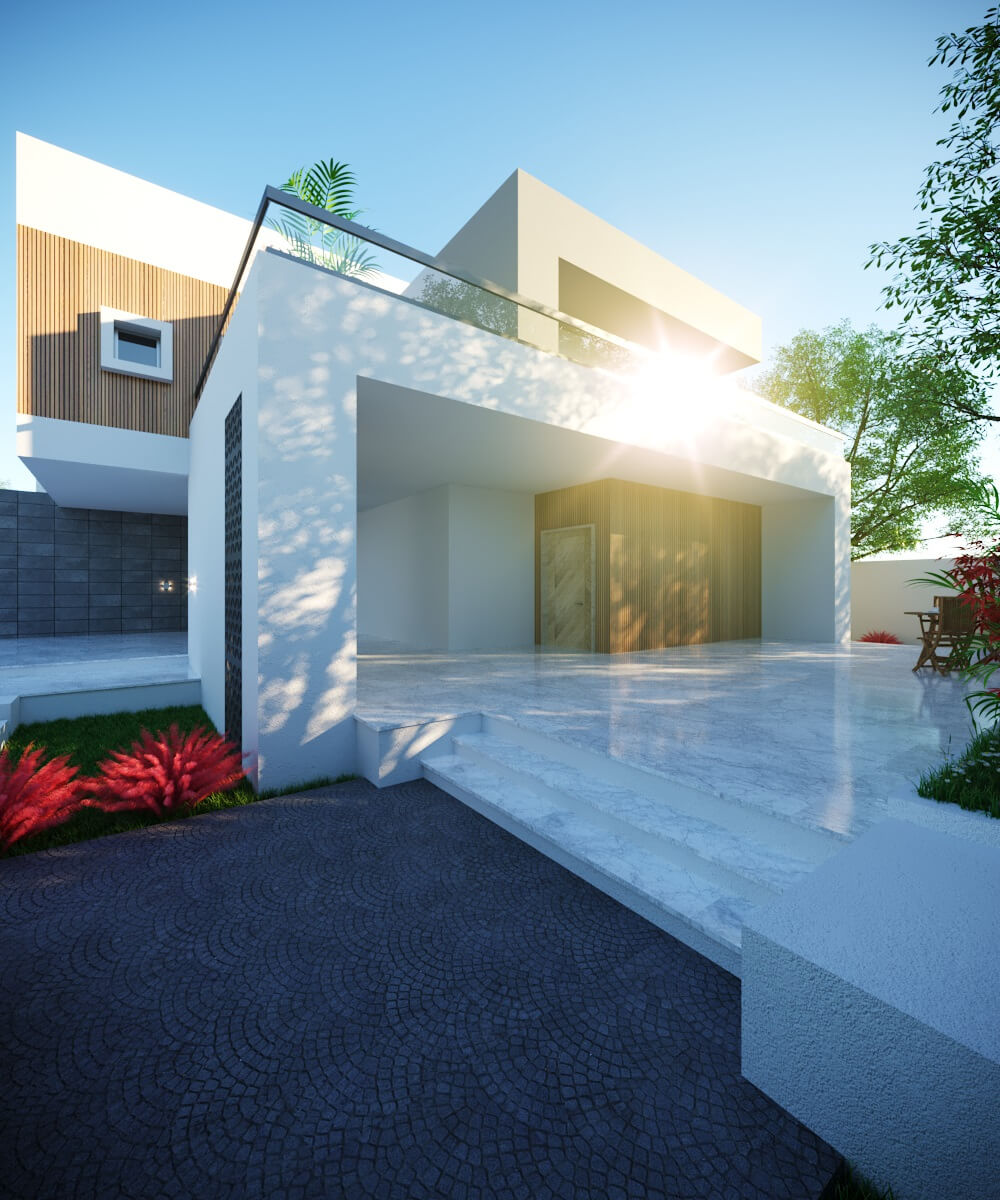 Two-Story Exterior Scene 3D Model Low Poly 3D Model by mohamed altaher ...