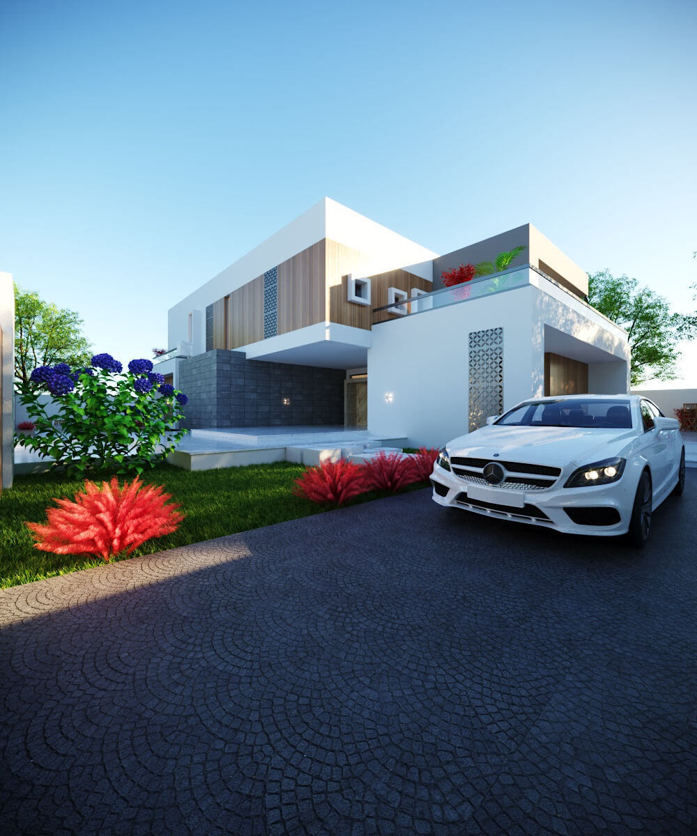 Two-Story Exterior Scene 3D Model Low Poly 3D Model by mohamed altaher ...