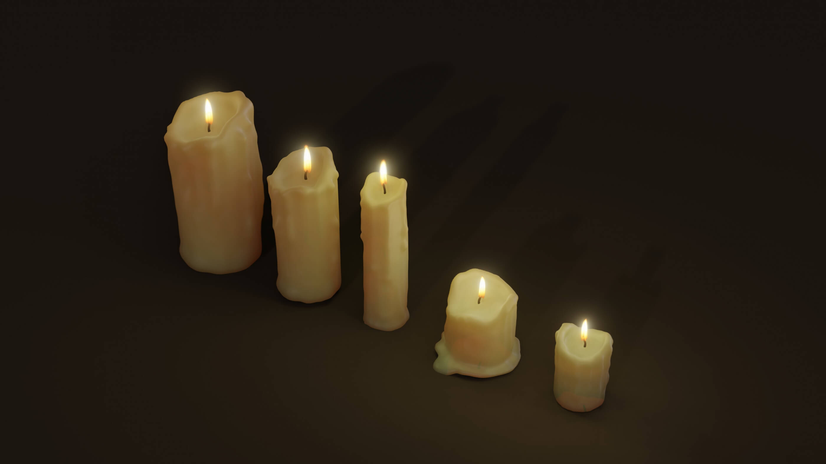 3D Candles Pack Ready PBR by mohamedhany4521
