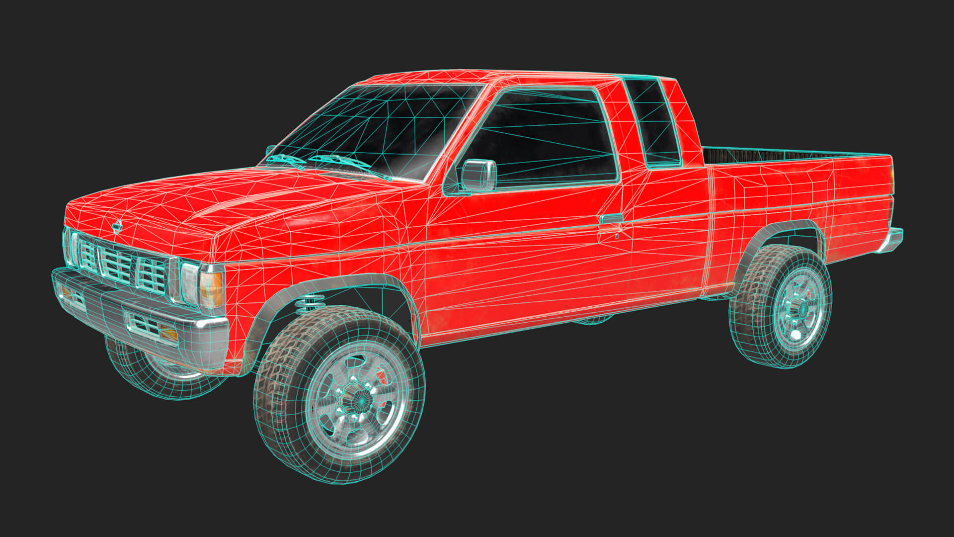 1996 Nissan Hardbody Low Poly - 3D Model by Mohfakhry