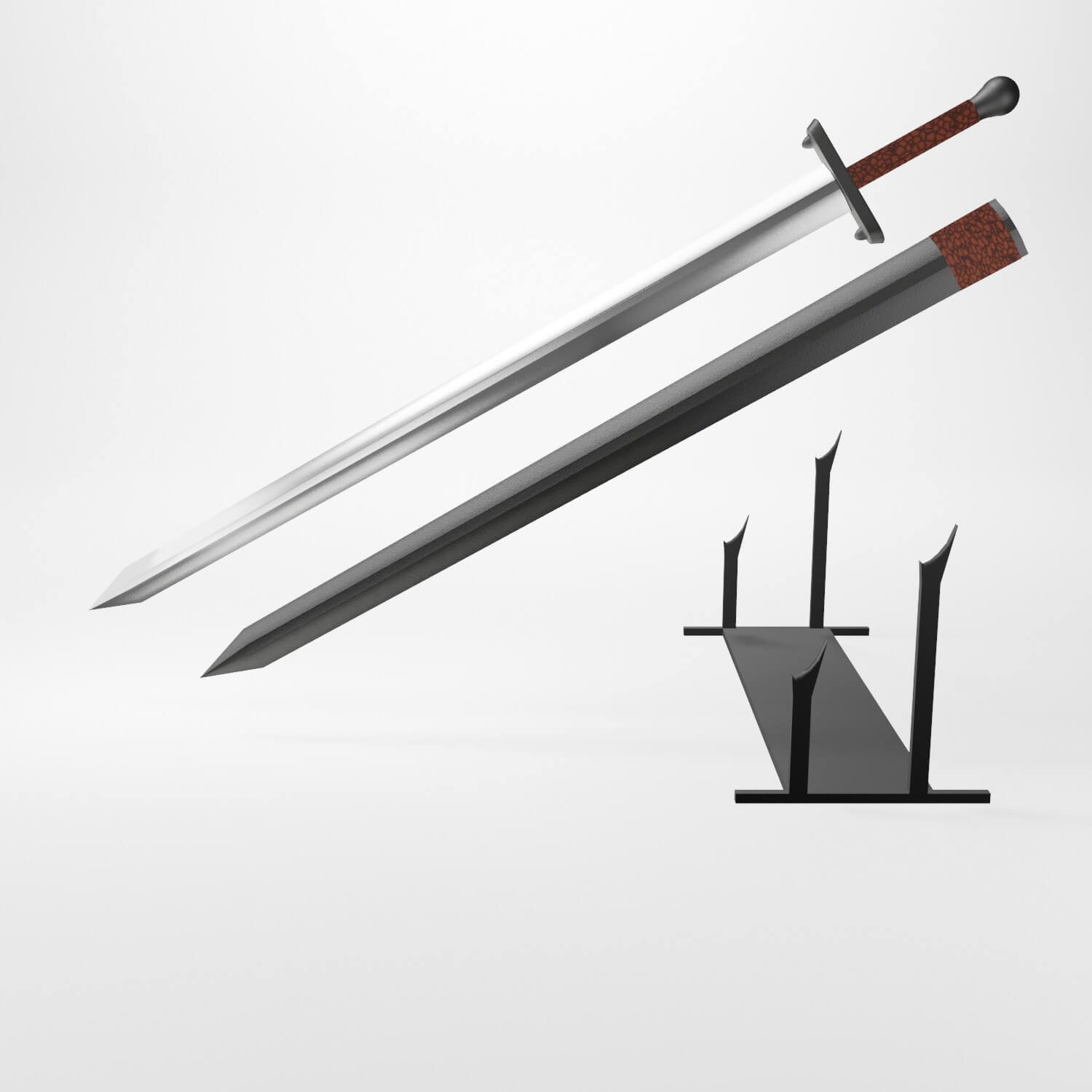 Sword With Scabbard - 3D Model by MohRez