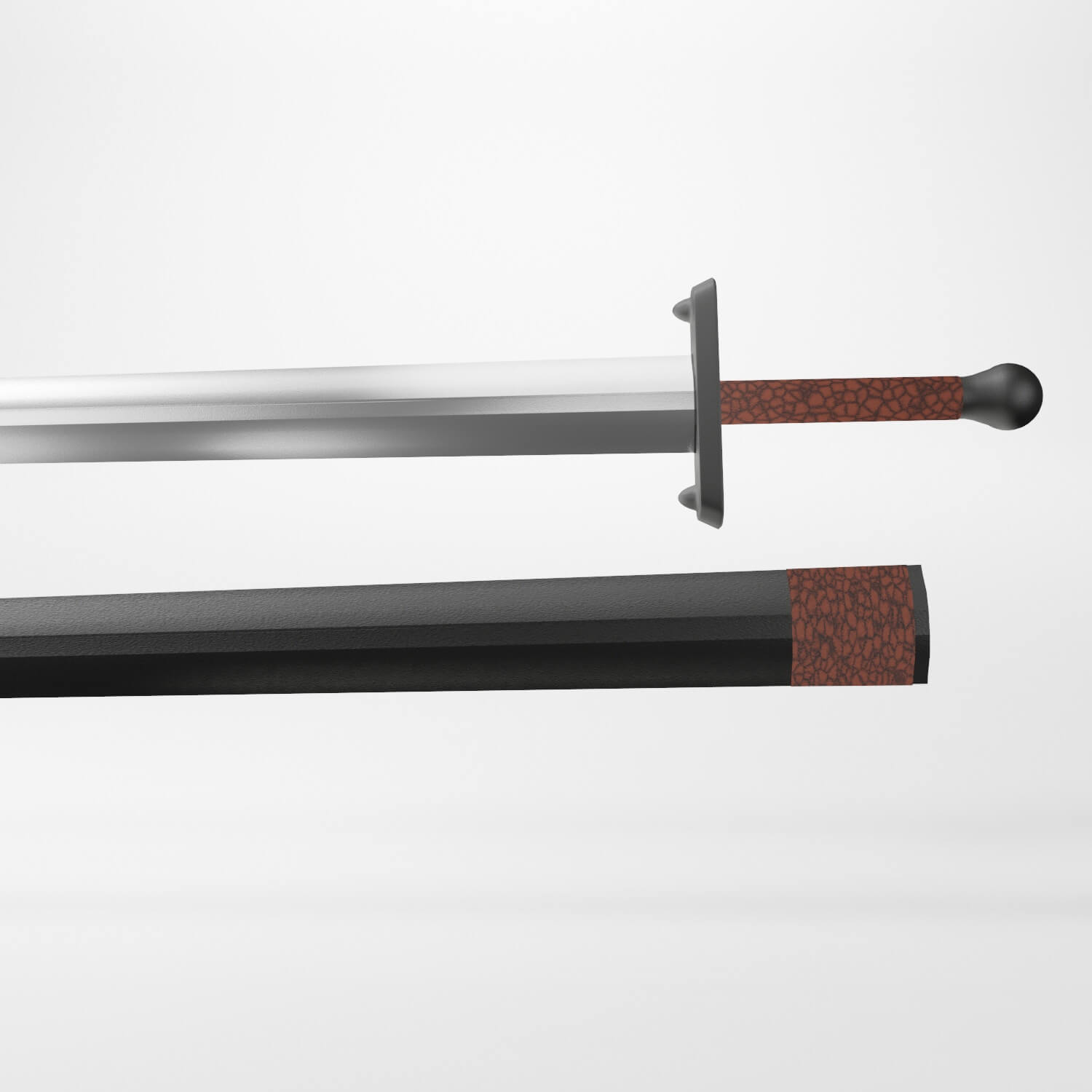 Sword With Scabbard - 3D Model by MohRez
