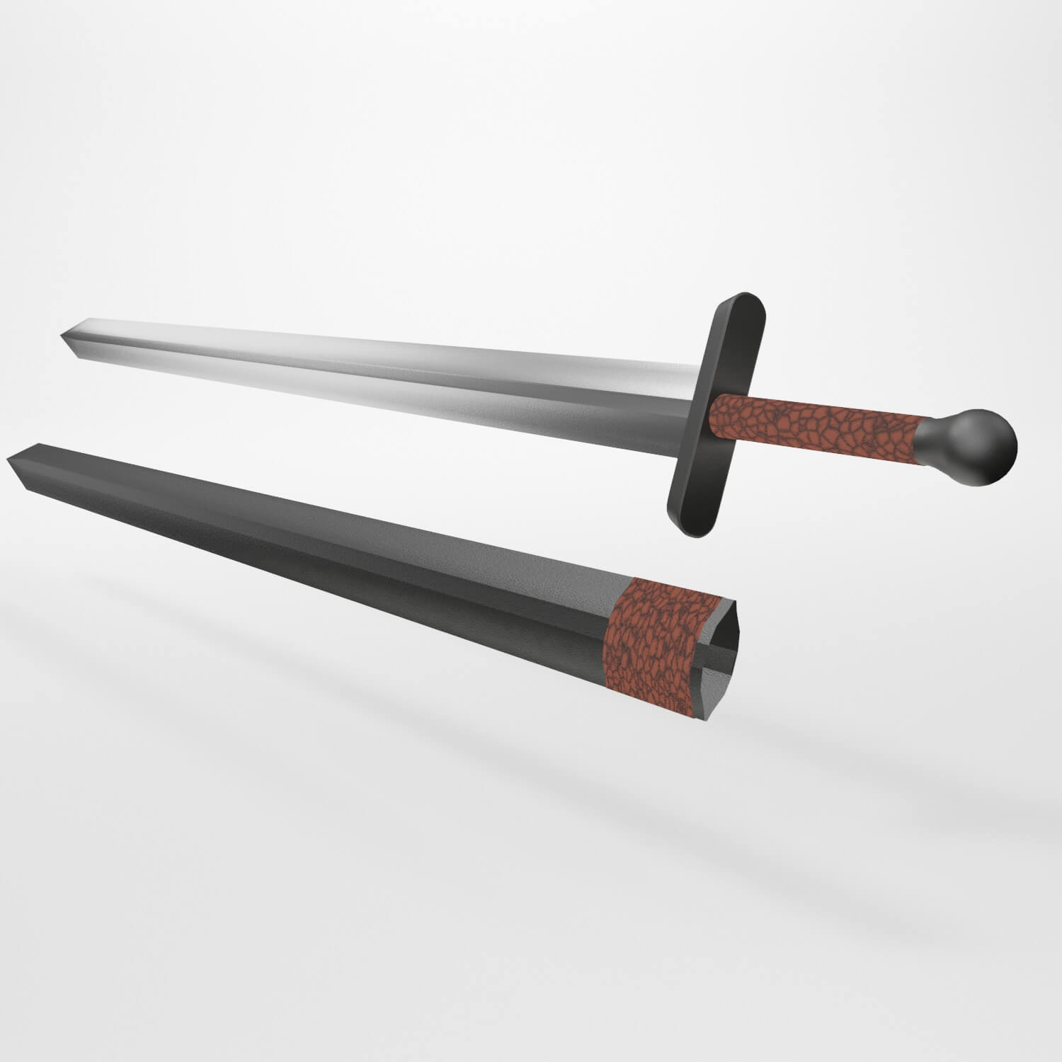Sword With Scabbard - 3D Model by MohRez