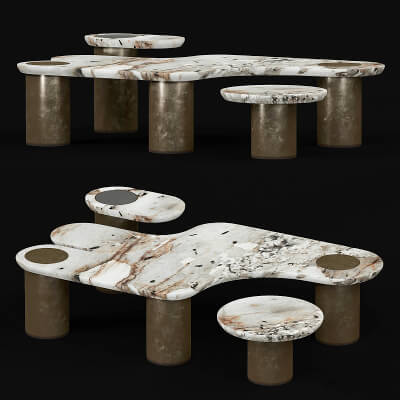 Apparatus Interlude Marble Table - 3D Model by moliamod