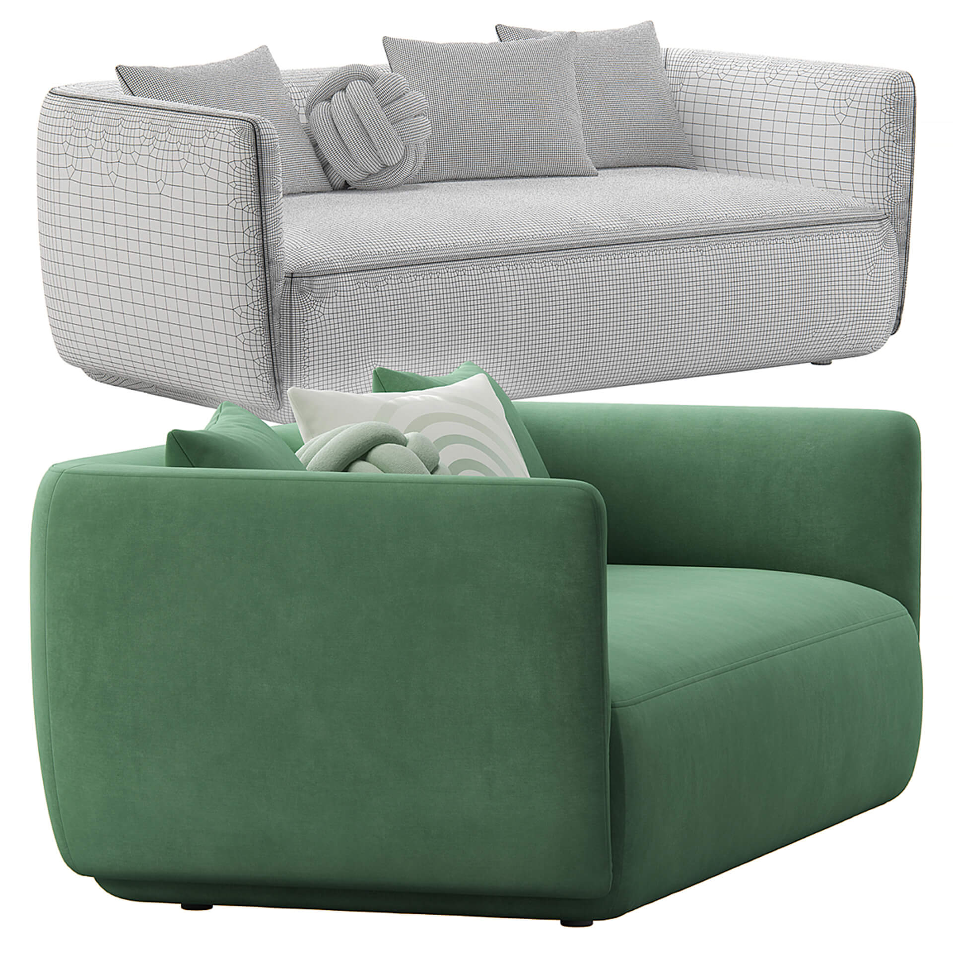 Cozy 2-Seat Sofa by Mdf Italia 3D Model by moliamod