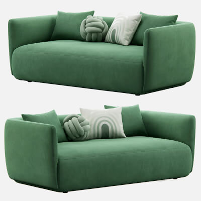 Cozy 2-Seat Sofa by Mdf Italia 3D Model by moliamod