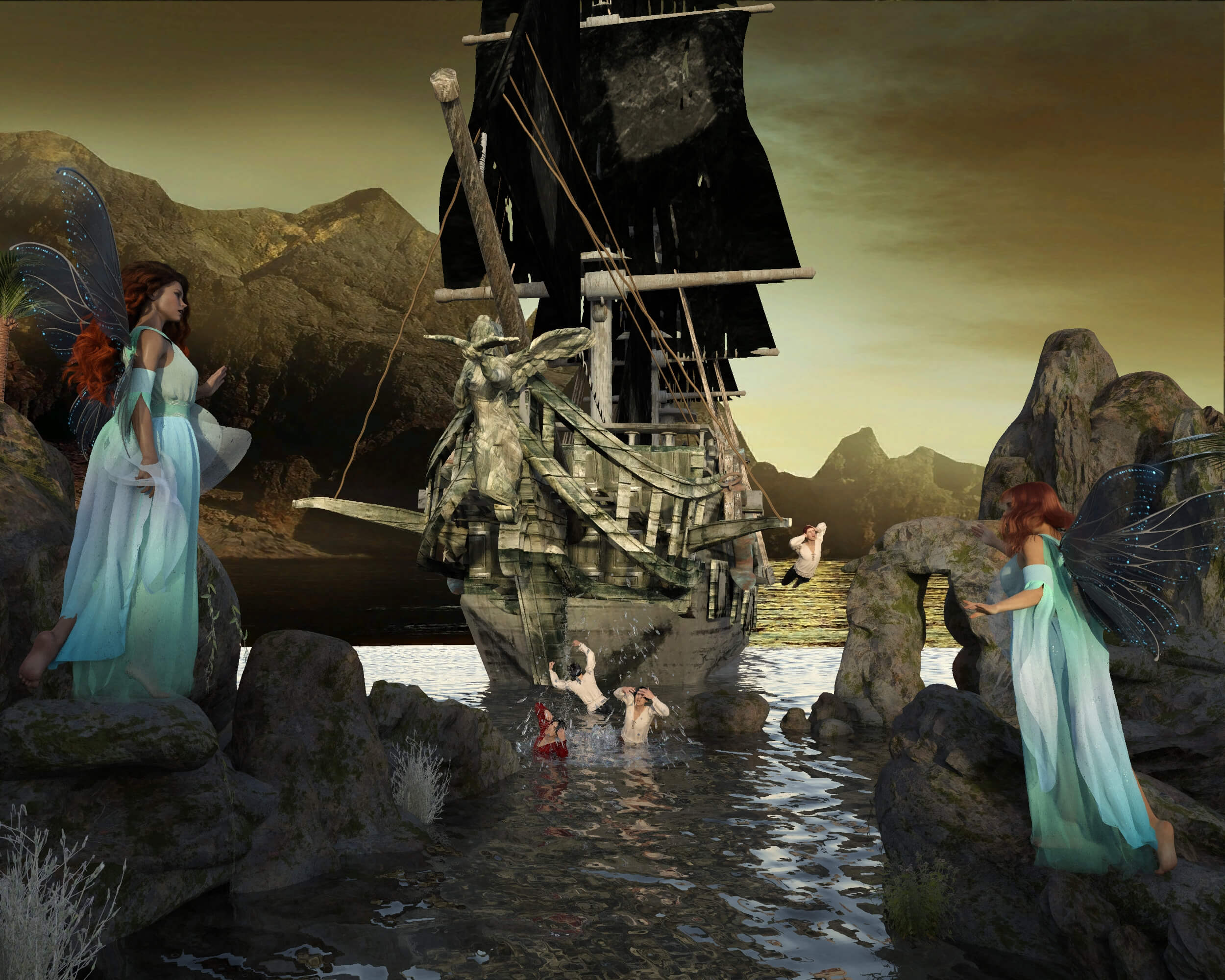 Sirens Song 3D Render, Digital Art by mona63by