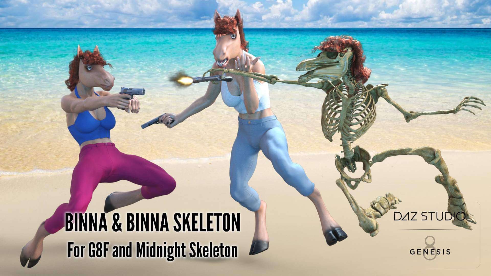 Binna and Binna Skeleton For G8F - Daz Content by Monika