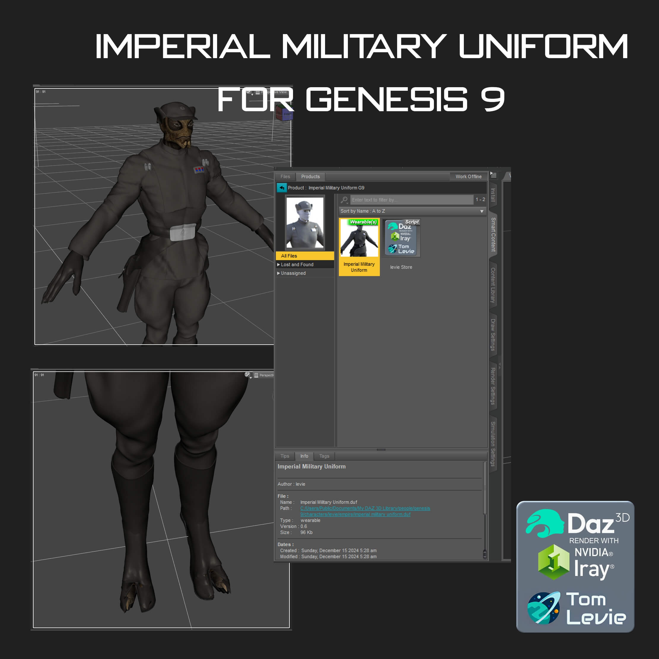 Imperial Military Uniform for G9 - Daz Content by Monika