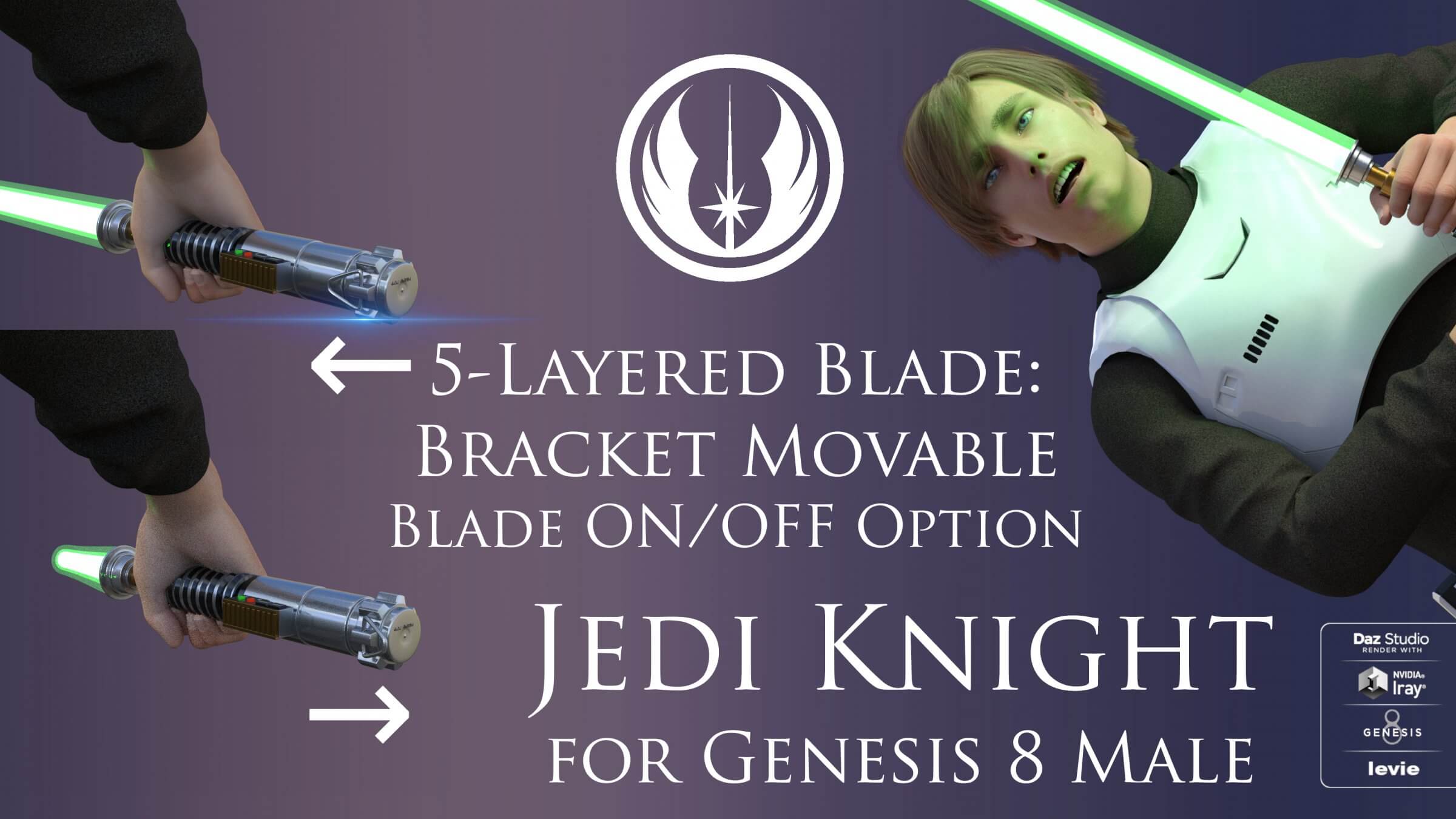 Jedi Knight For For Genesis 8 Male - Daz Content by Monika