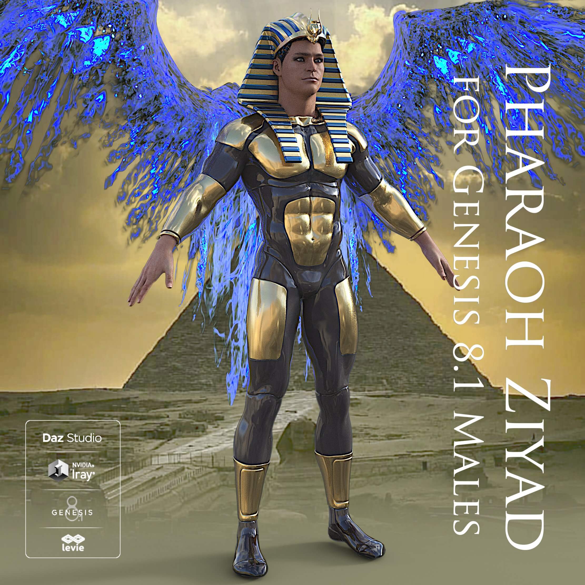 Pharaoh Ziyad For Genesis 8.1 Male + A Throne Set - Daz Content by Monika