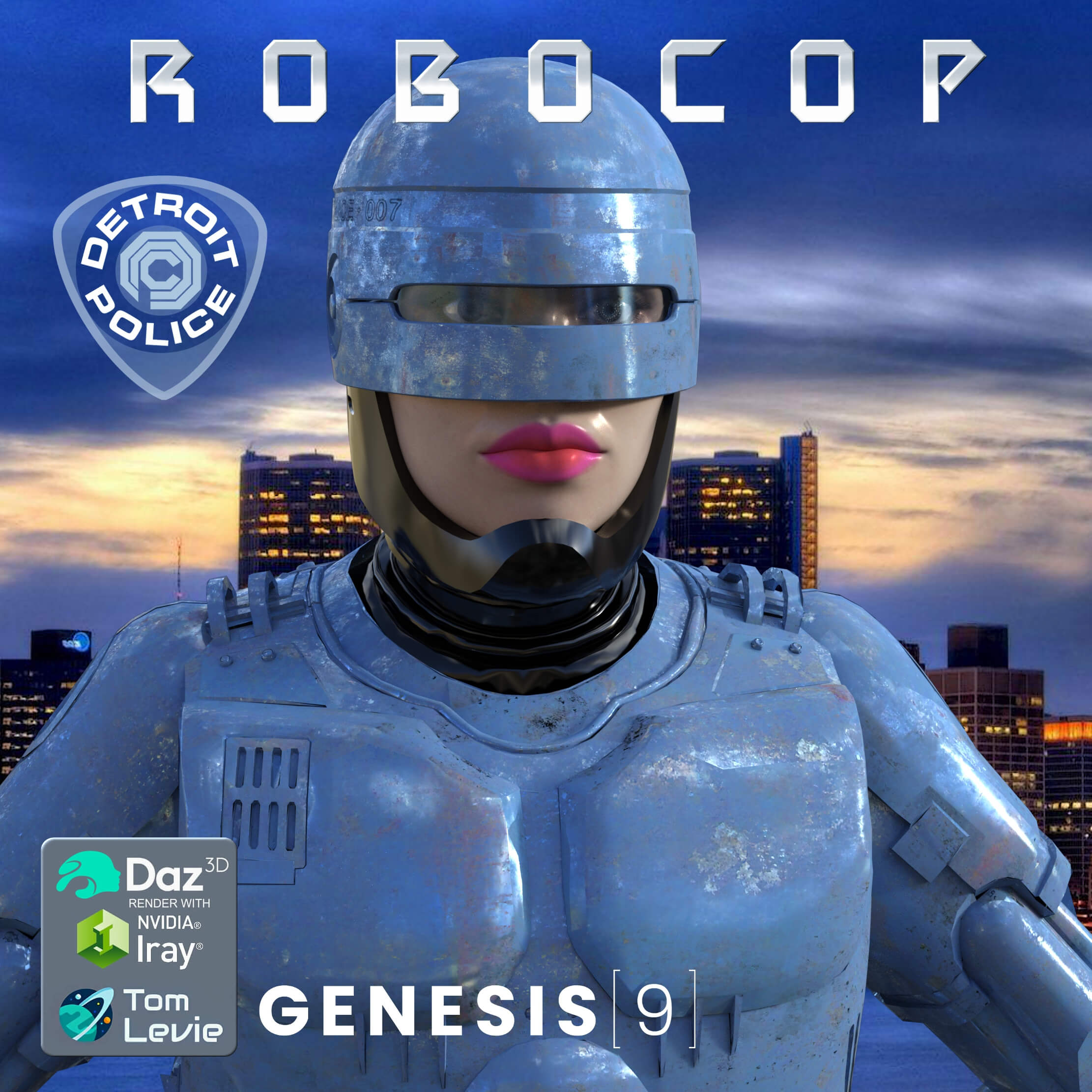 Robot Policewoman for Genesis 9 - Daz Content by Monika
