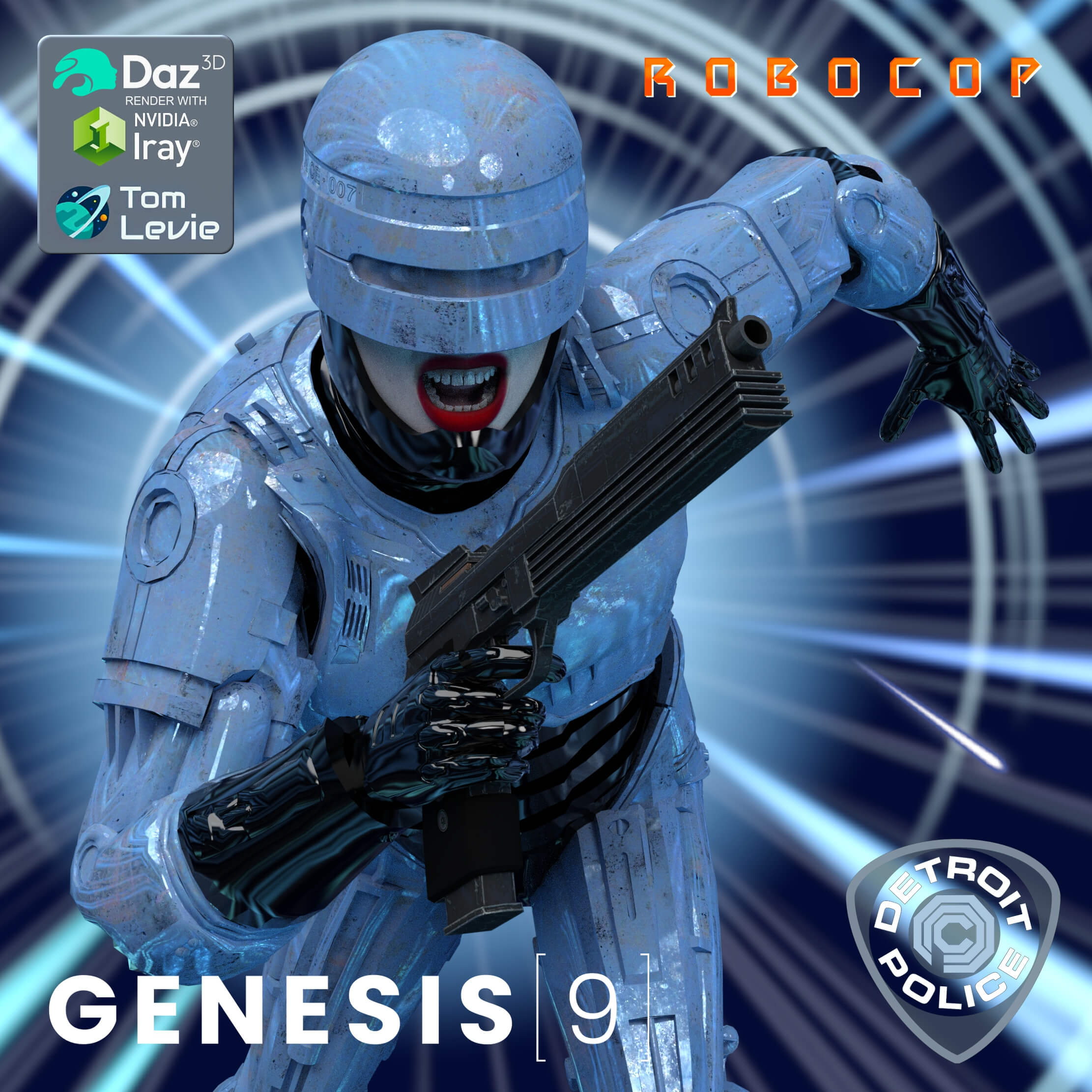 Robot Policewoman for Genesis 9 - Daz Content by Monika