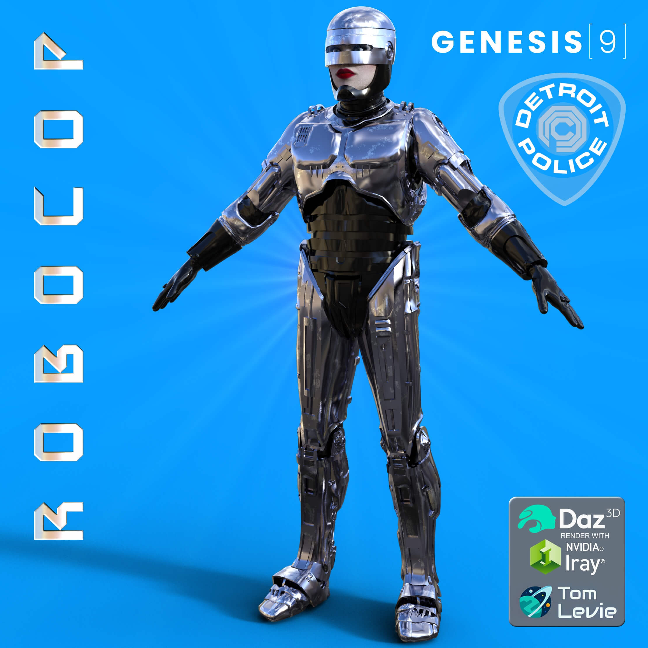 Robot Policewoman for Genesis 9 - Daz Content by Monika