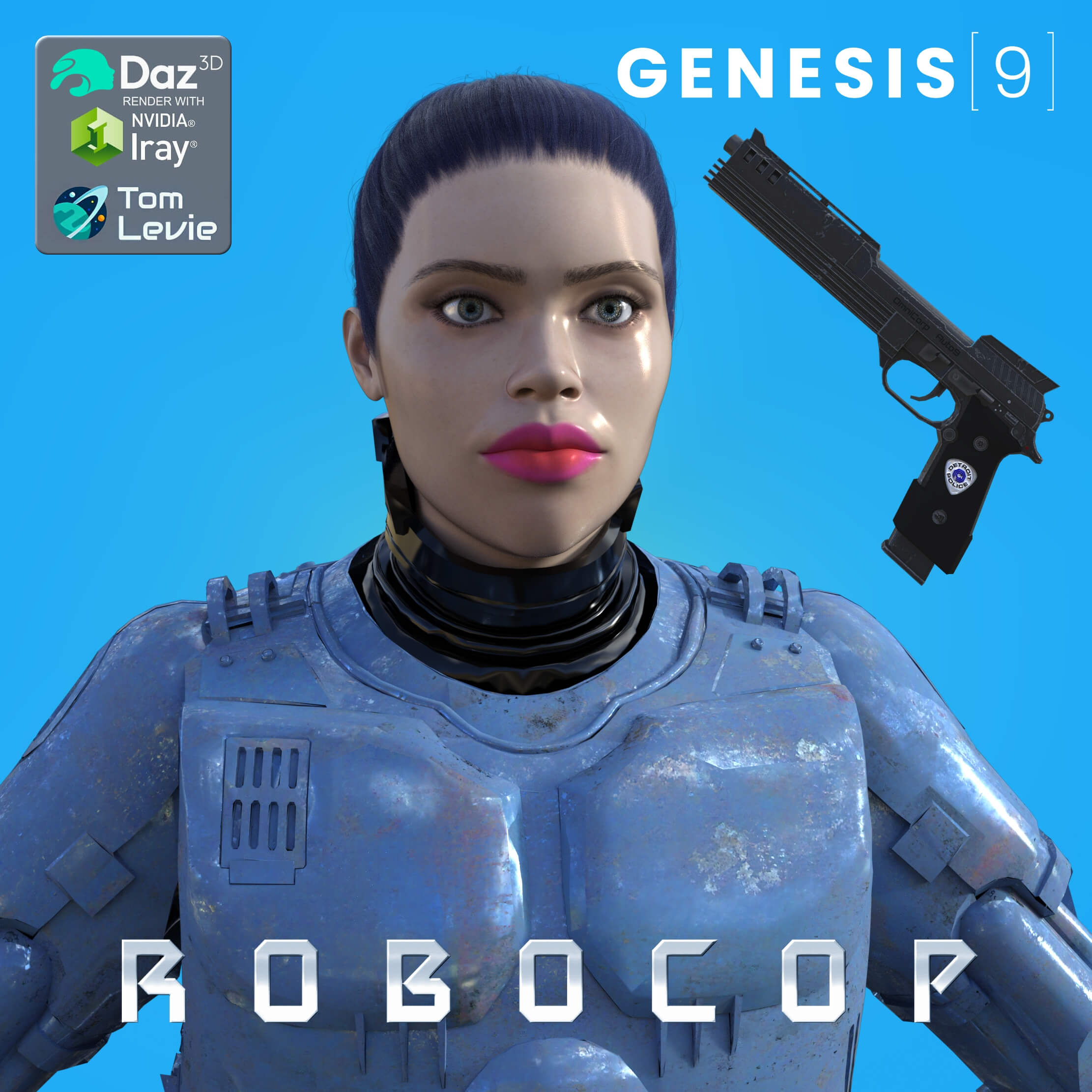 Robot Policewoman for Genesis 9 - Daz Content by Monika