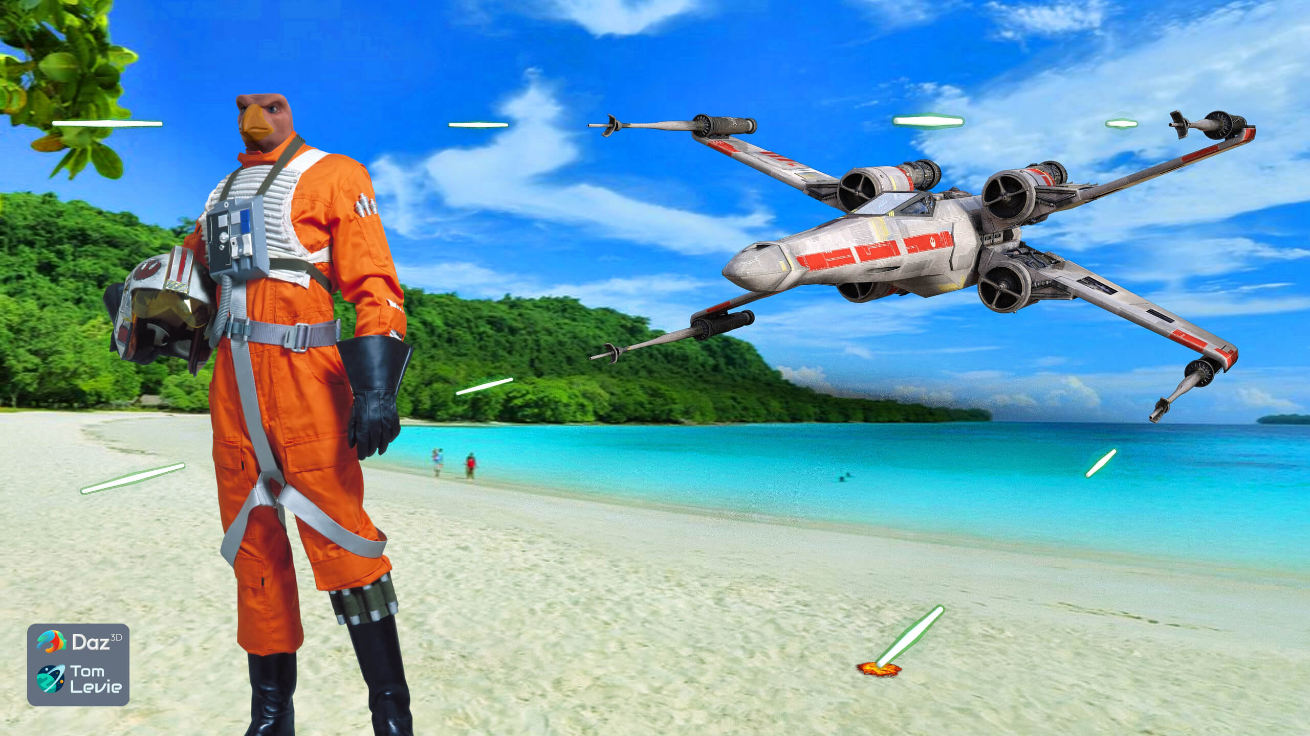 Sci-Fi Fighter Jet 2 for DAZ Studio by Monika