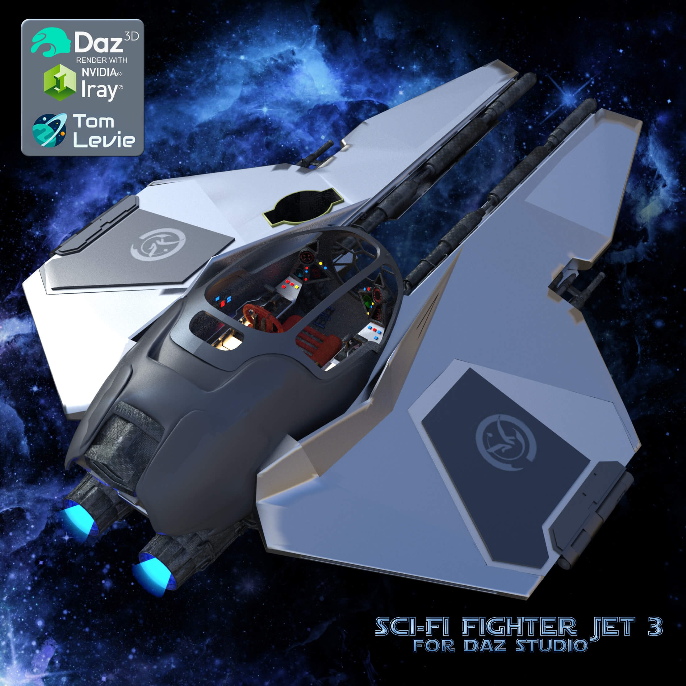 Sci-Fi Fighter Jet 3 for DAZ Studio by Monika