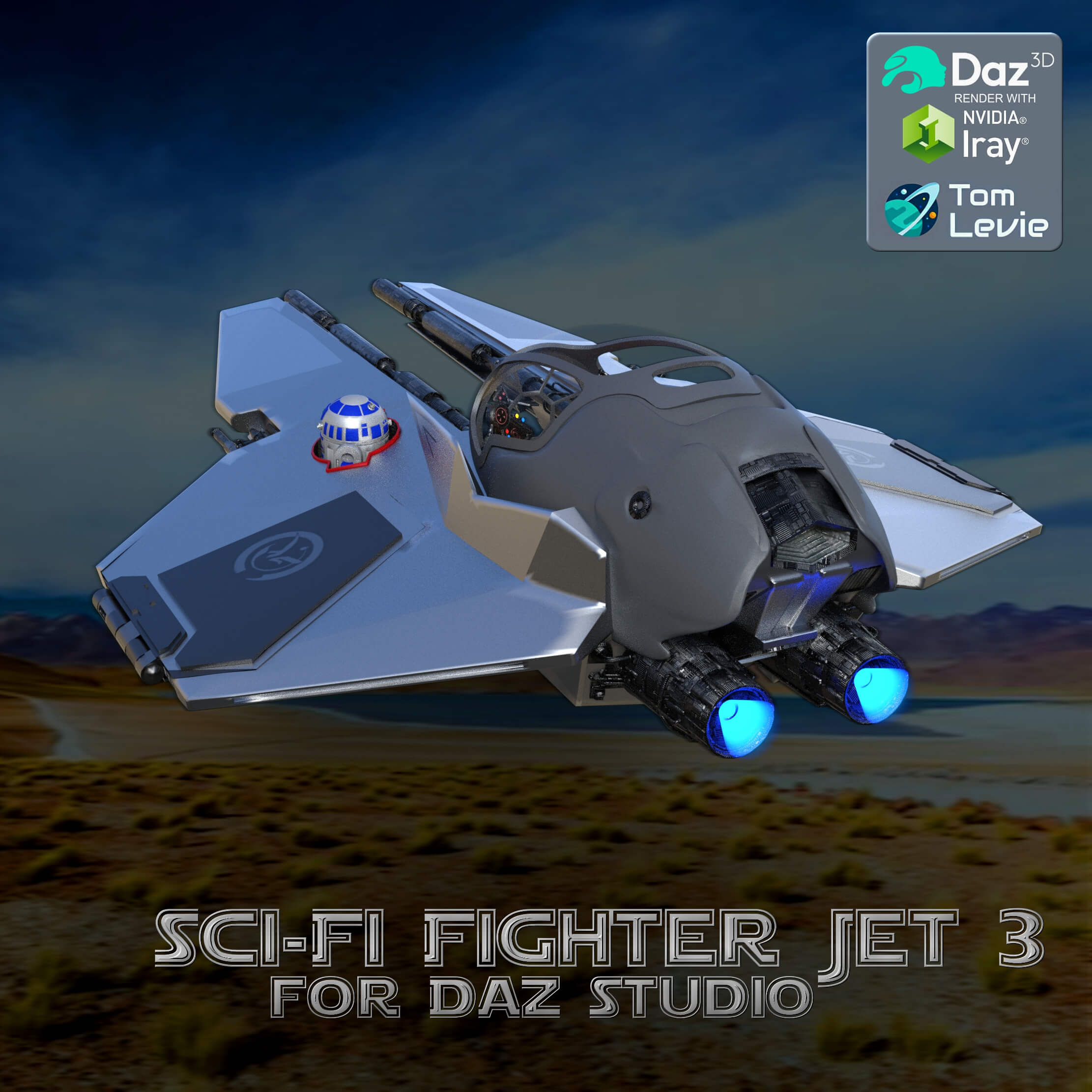 Sci-Fi Fighter Jet 3 for DAZ Studio by Monika