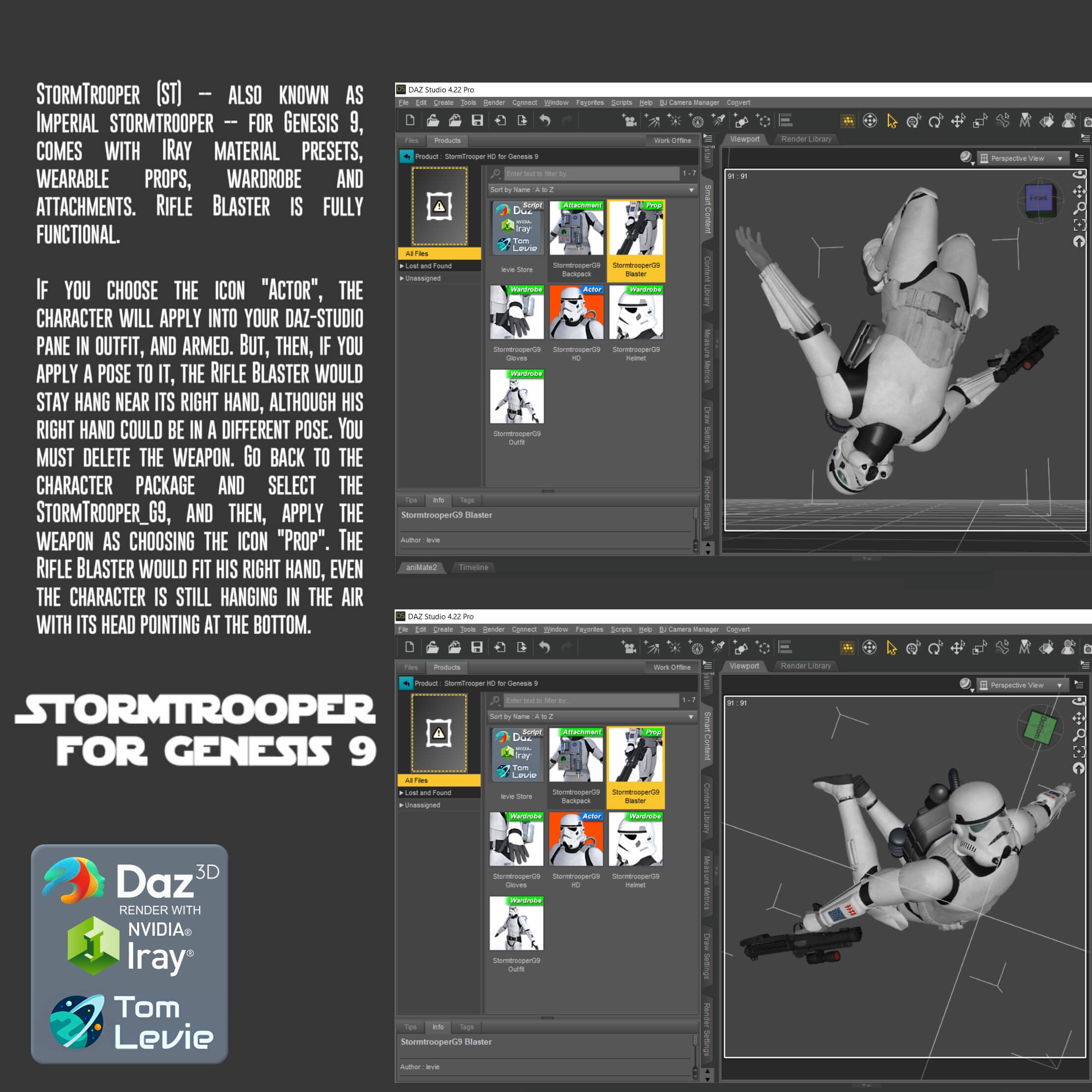Stormtrooper for Genesis 9 - Daz Content by Monika