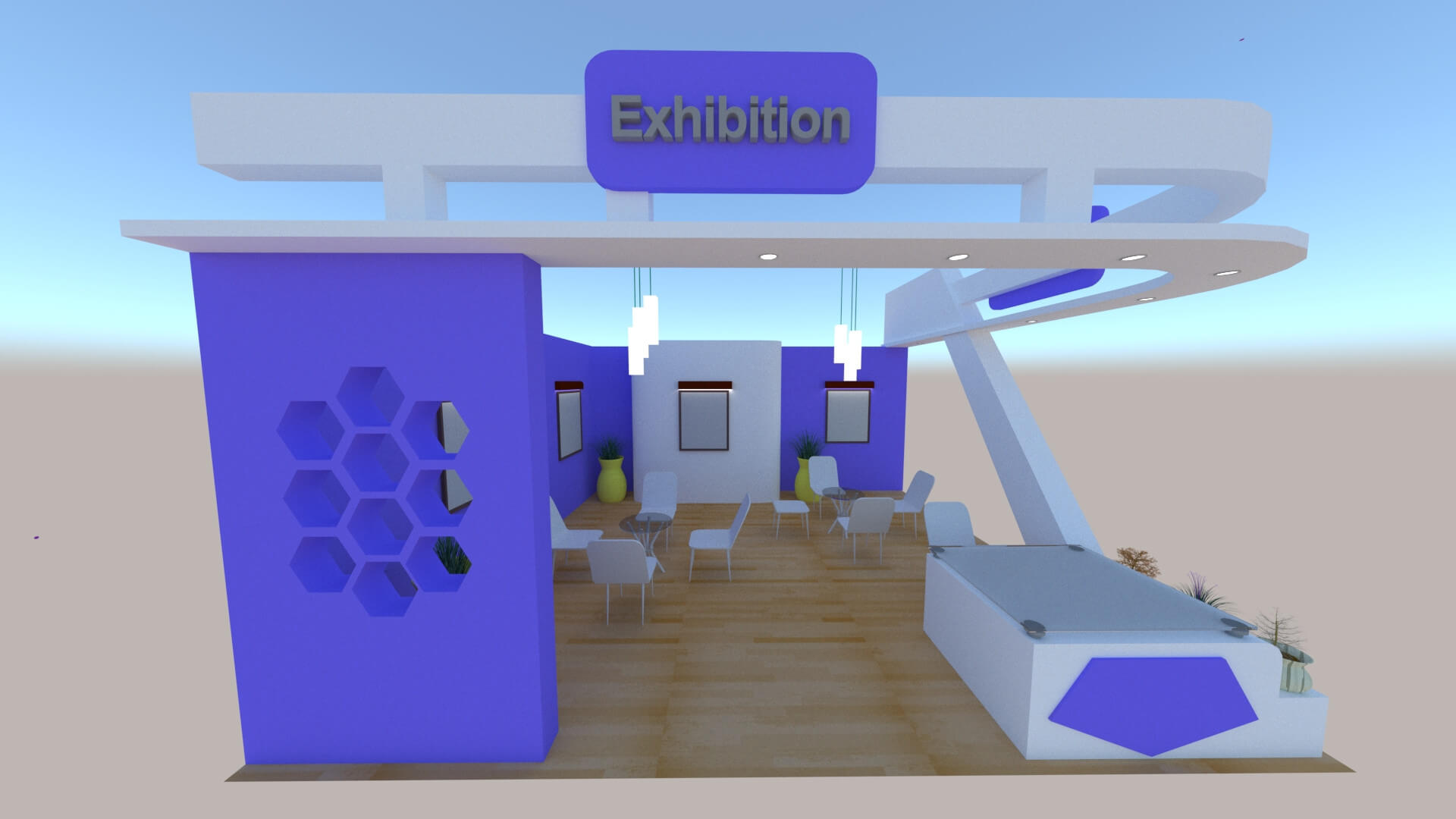 Modern Exhibition Stall - 3D Model by Mono03
