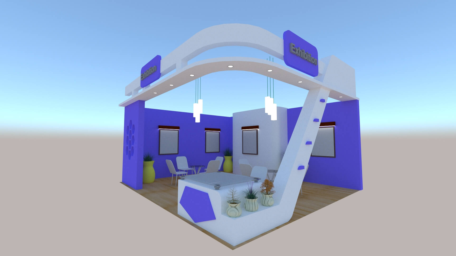 Modern Exhibition Stall - 3D Model by Mono03