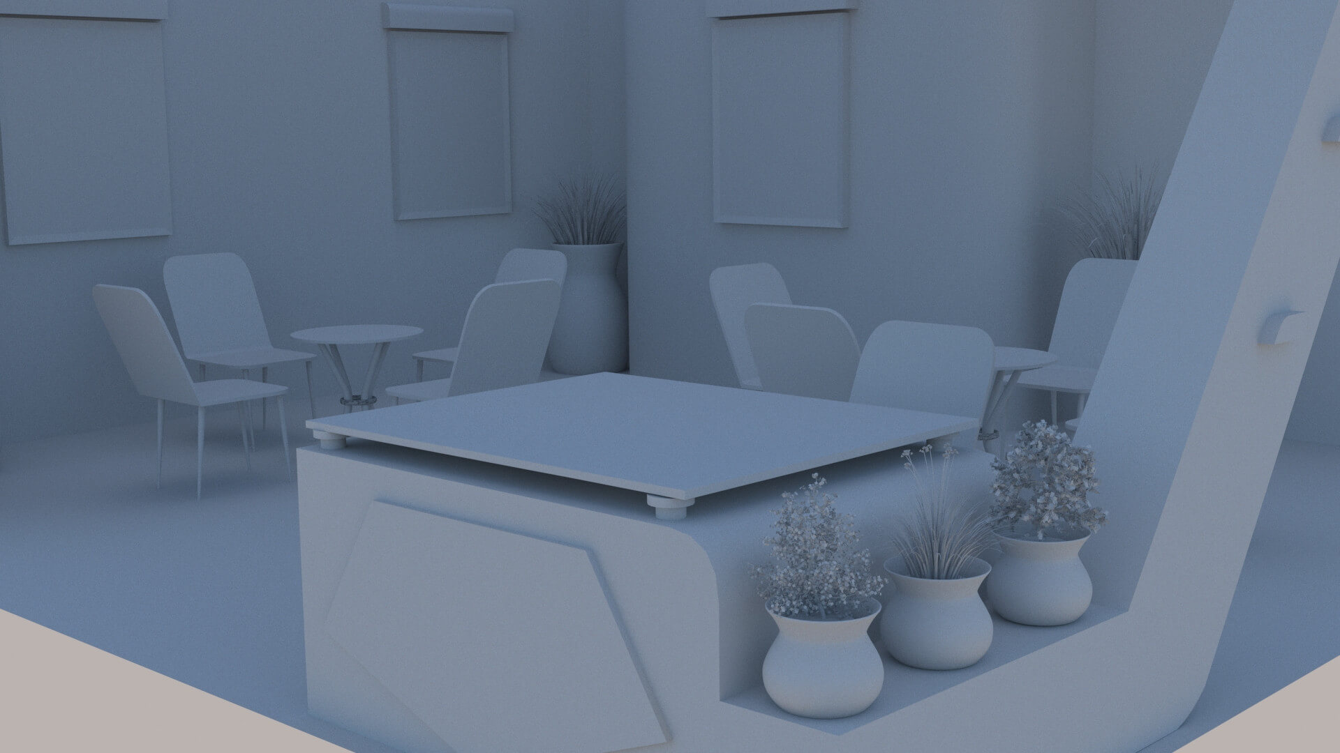 Modern Exhibition Stall - 3D Model by Mono03