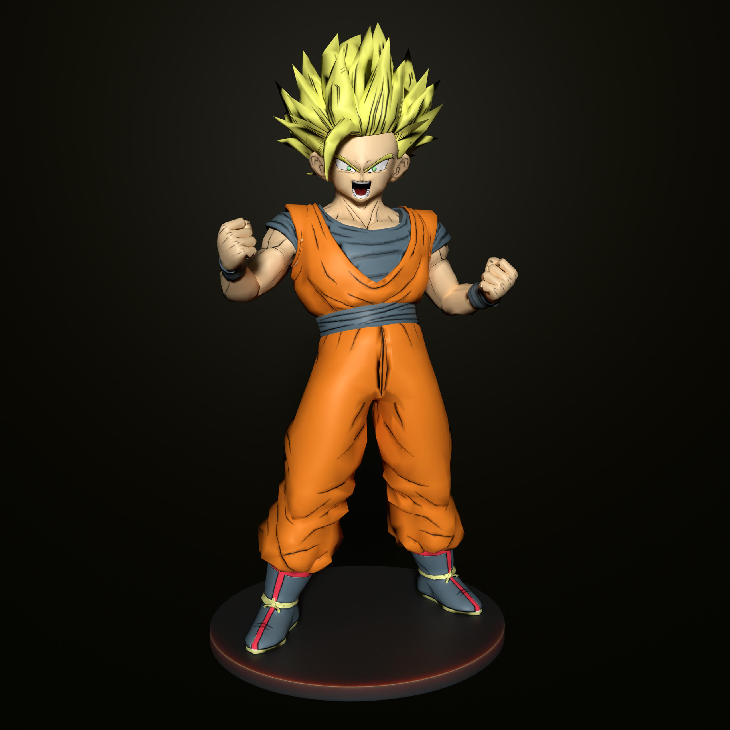 Son Gohan Super Saiyan 2 - 3D Model by Moogar