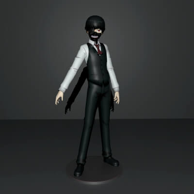 Ken Kaneki Tokyo Ghoul - 3D Model by Moogar