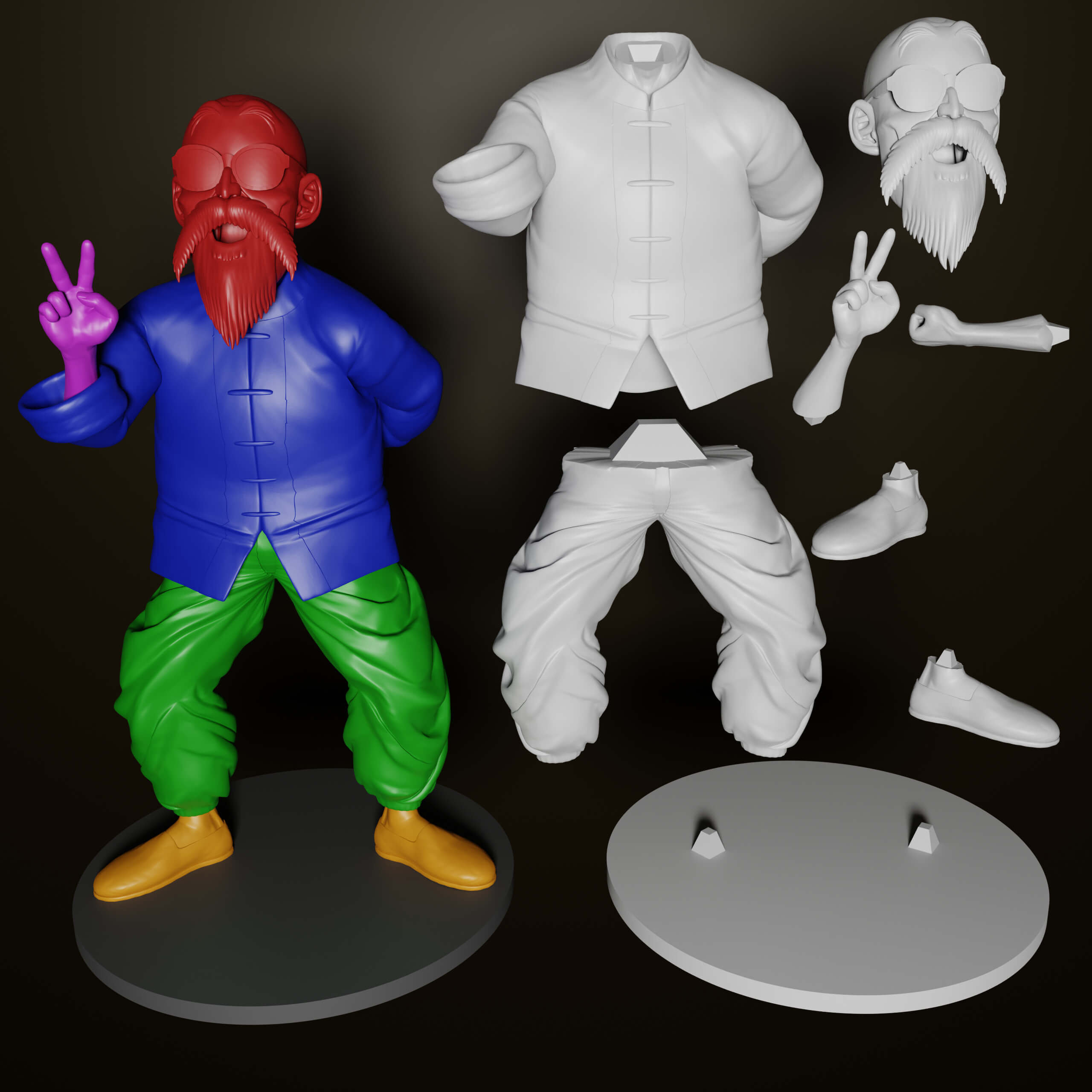 Master Roshi - 3D Model by Moogar