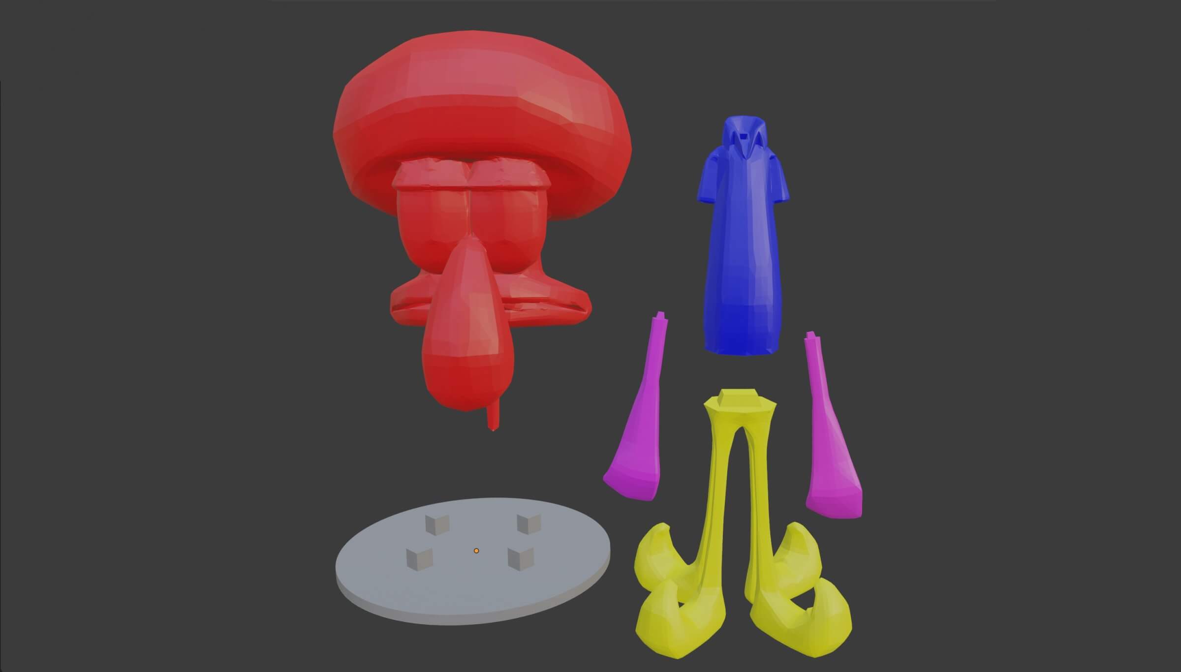 Squidward Tentacles - 3D Model by Moogar