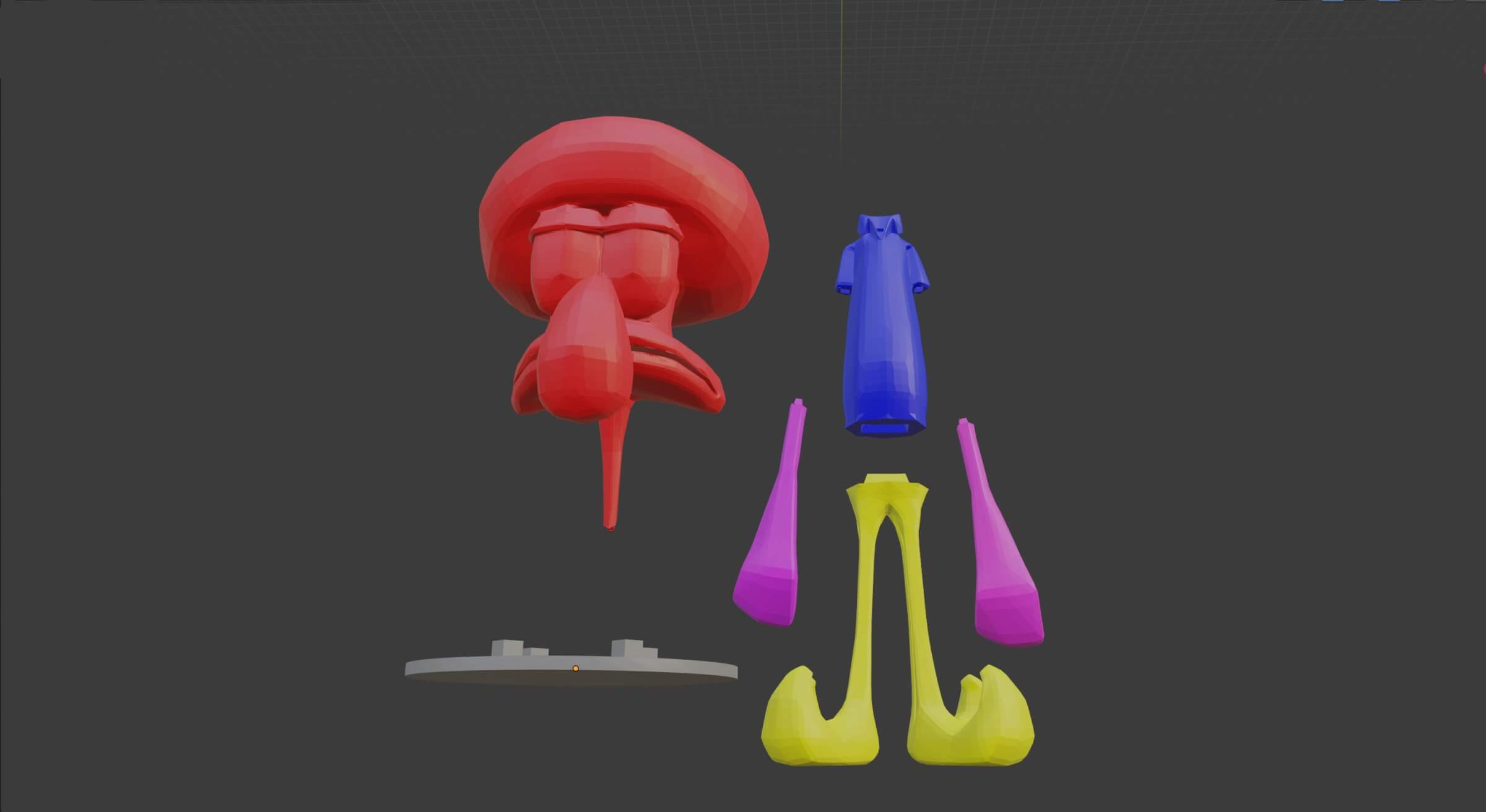 Squidward Tentacles - 3D Model by Moogar