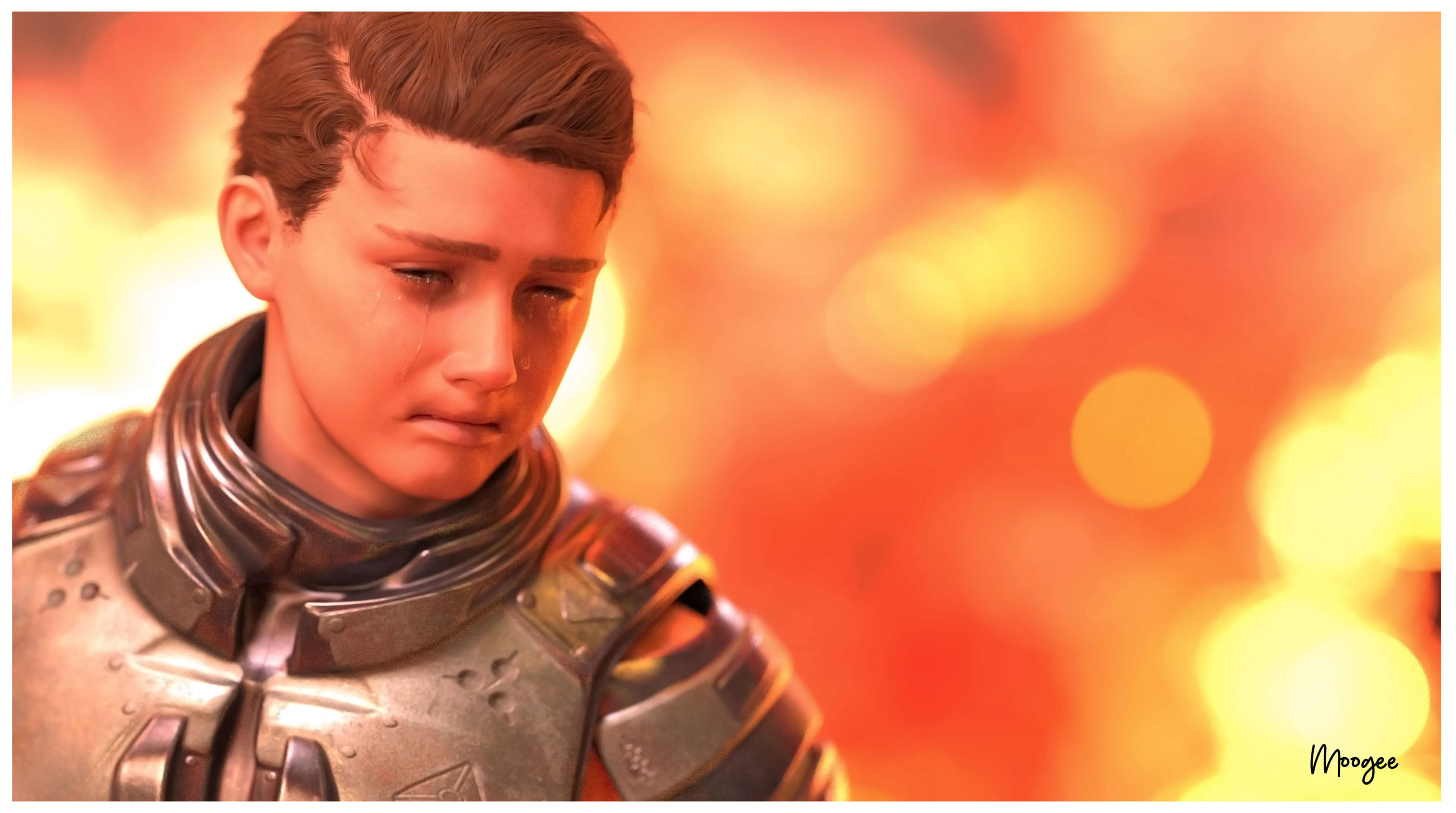 Tears in the Nebula 3D Render, Digital Art by Moogee