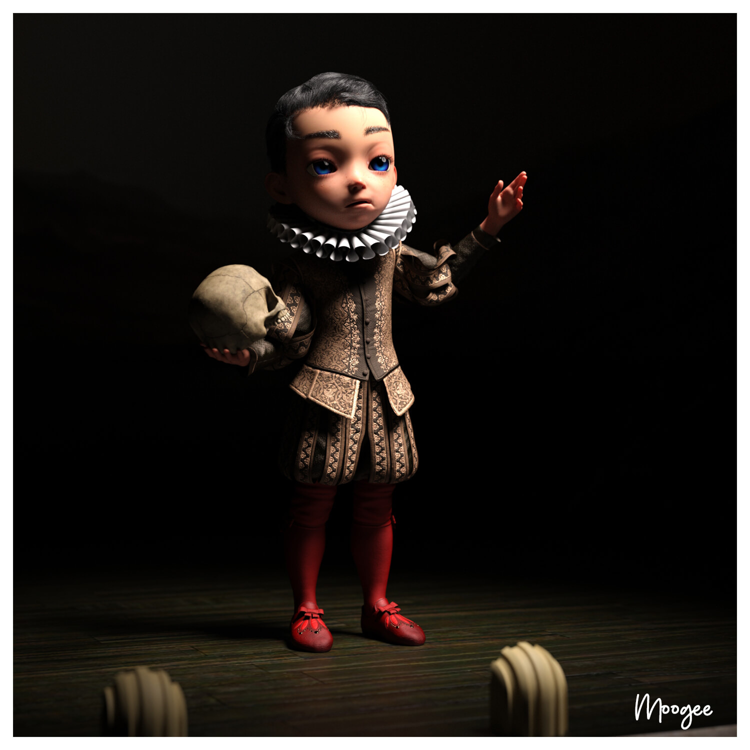 The Littlest Actor 3D Render, Digital Art by Moogee